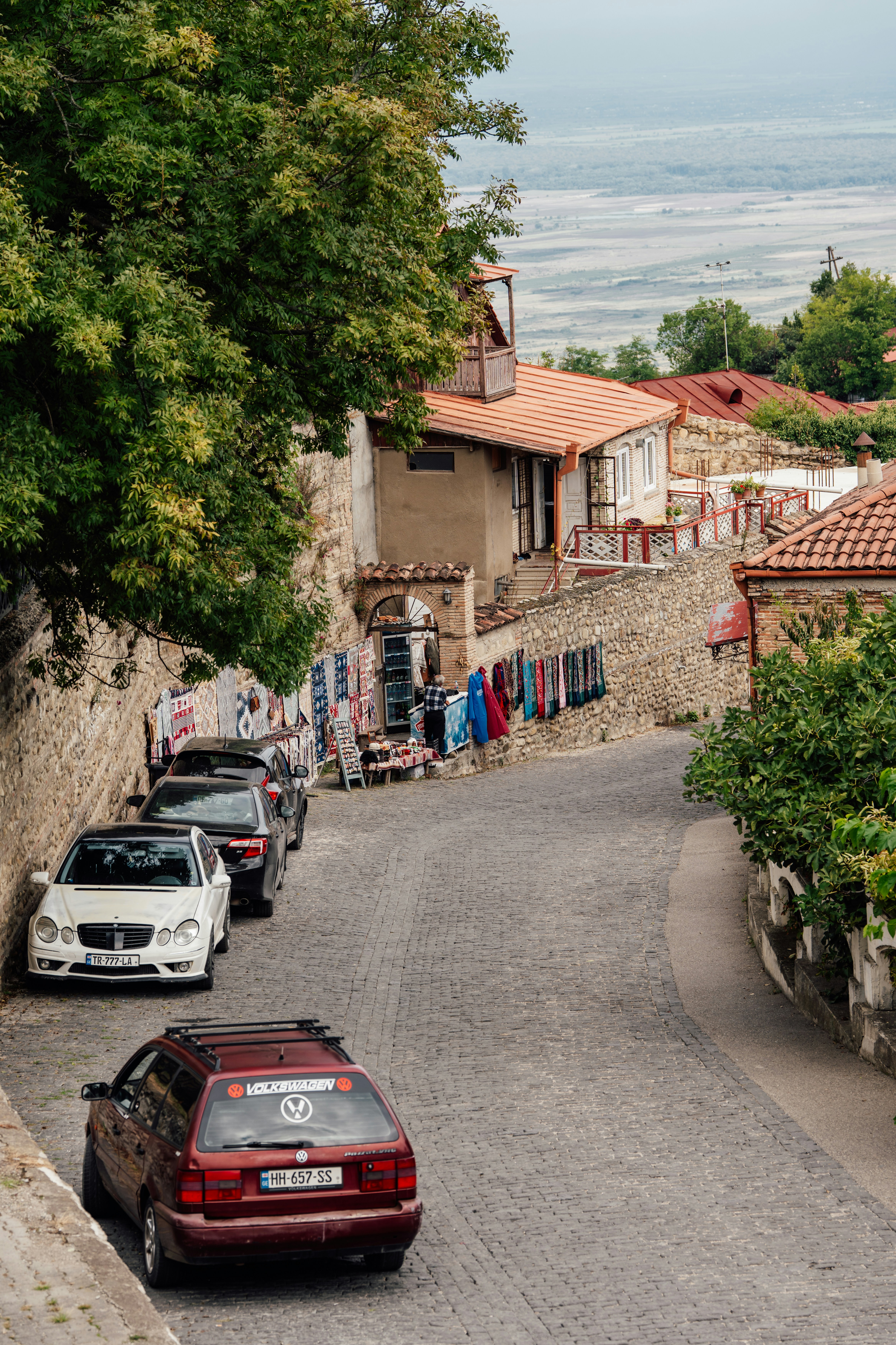 Winding Path Through a Historic Village
