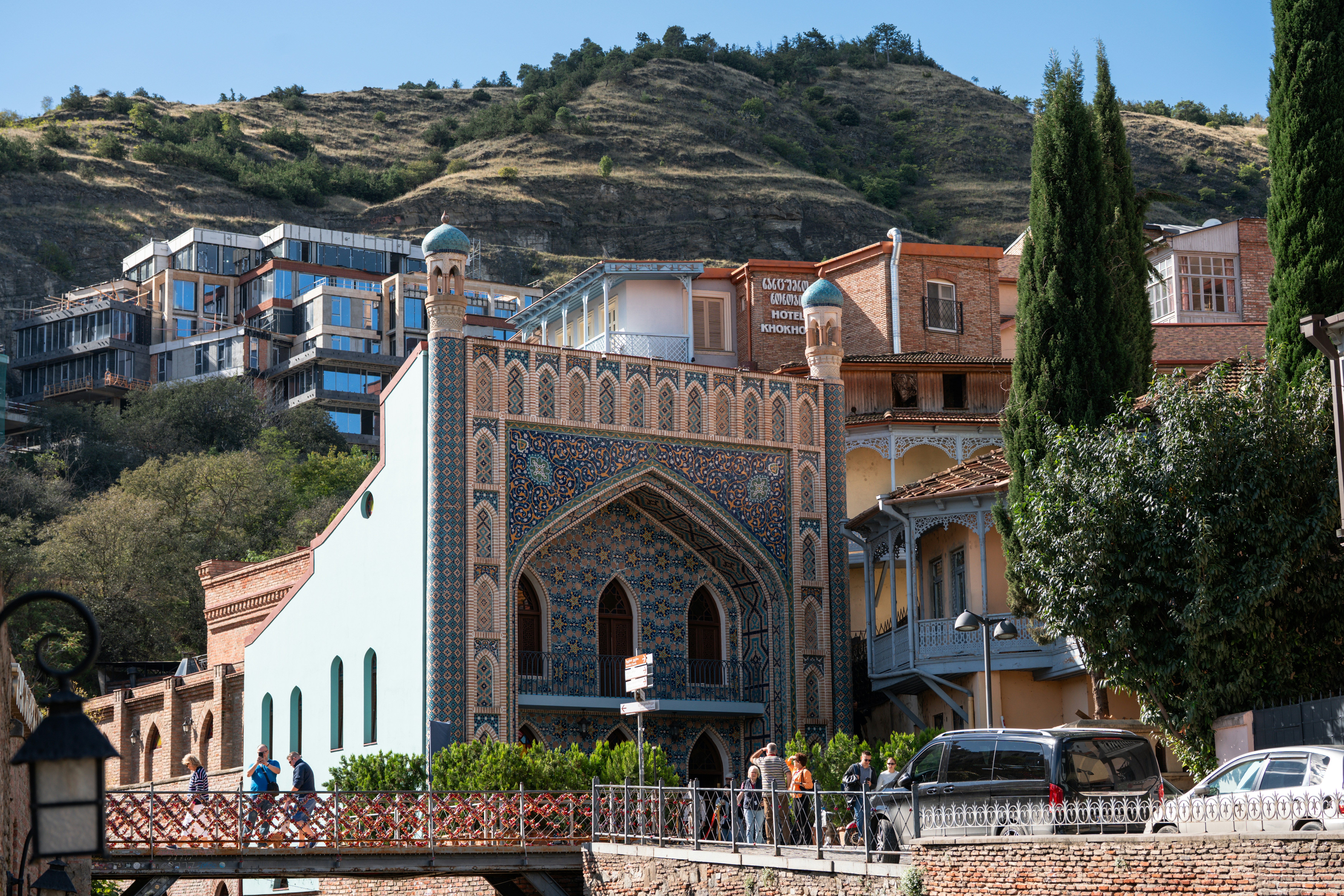 Mosaic Archway by the Hillside Riverside