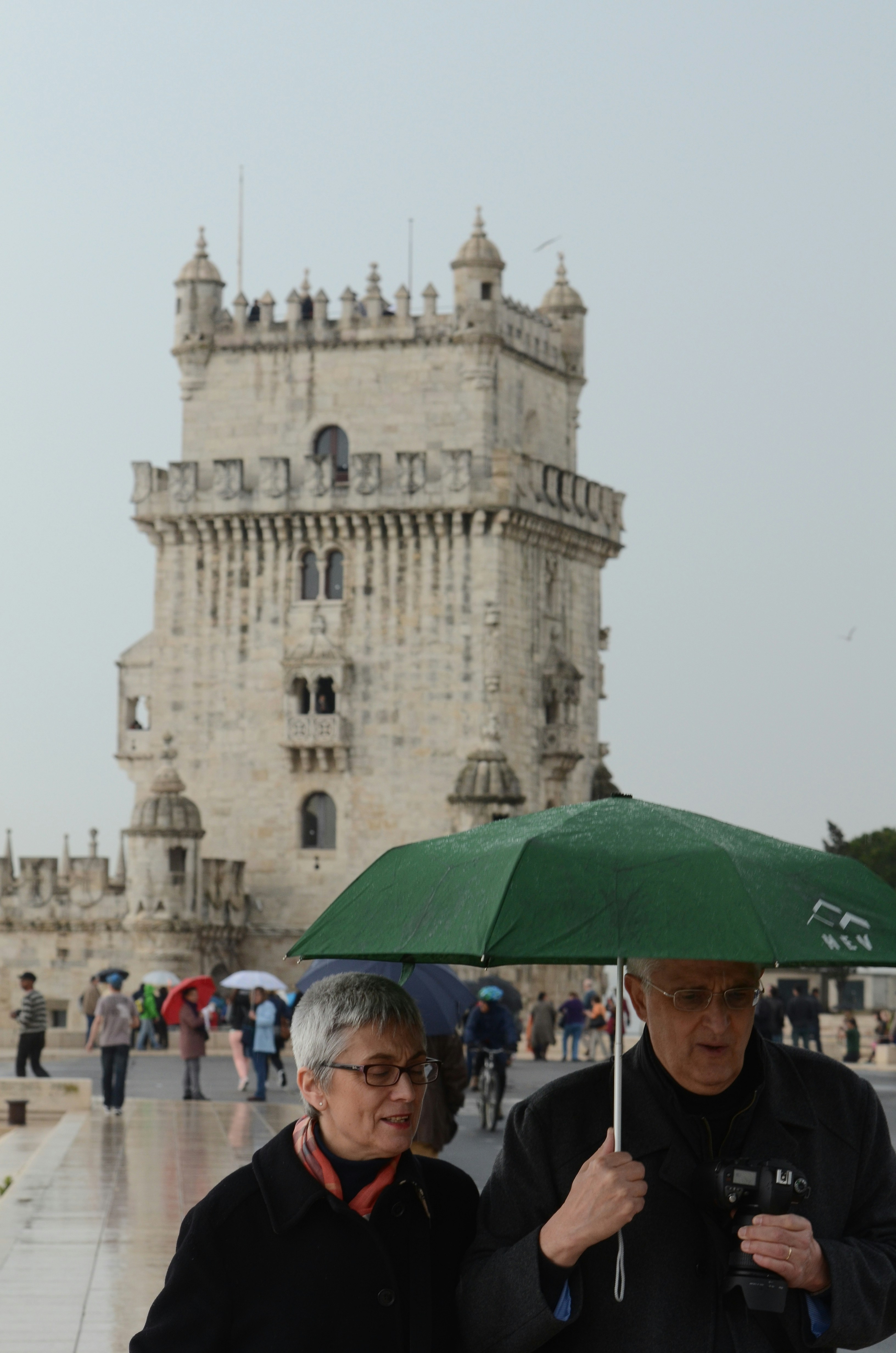 A Rainy Stroll by the Tower