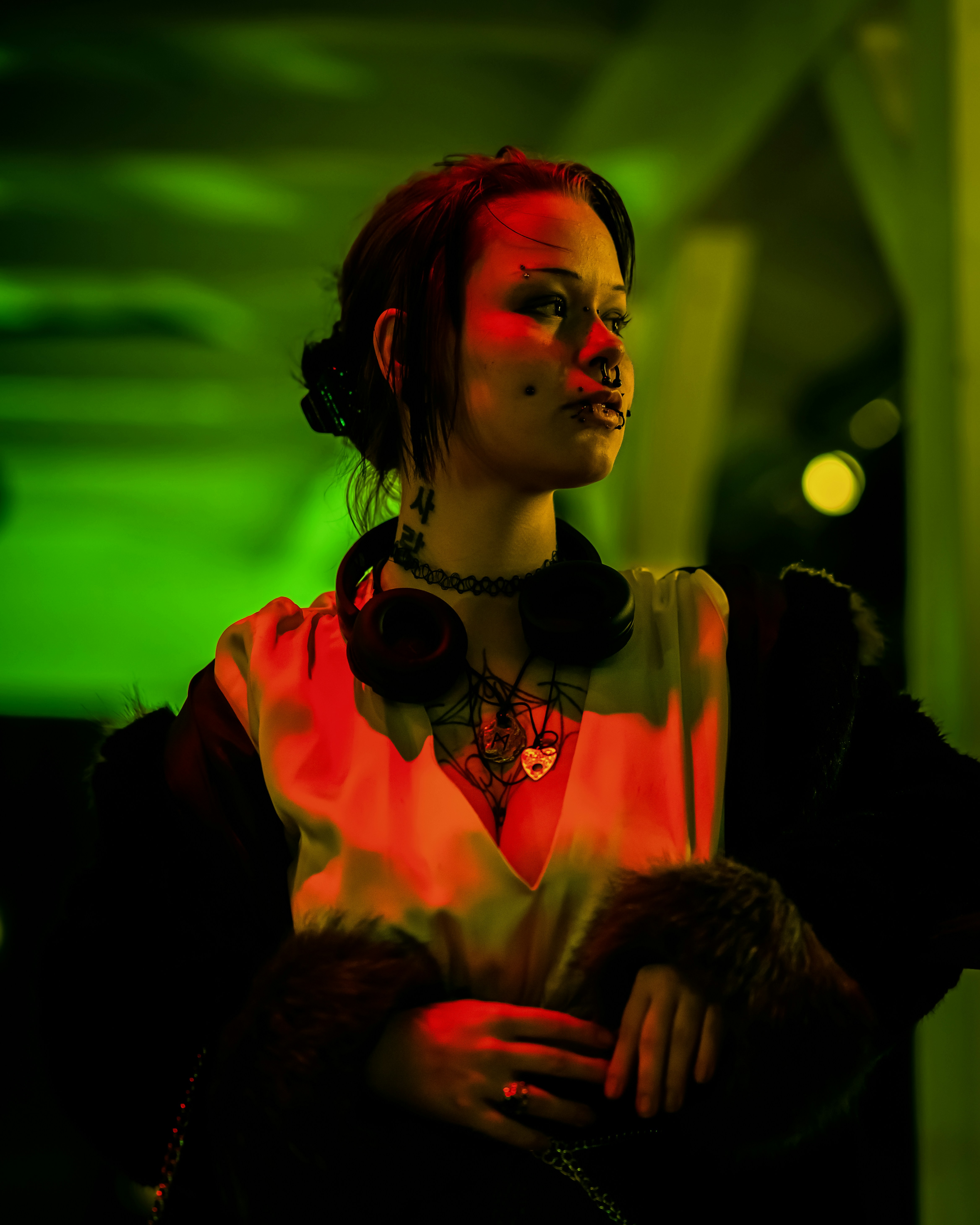 Neon Reverie: A Portrait in Shadows and Light