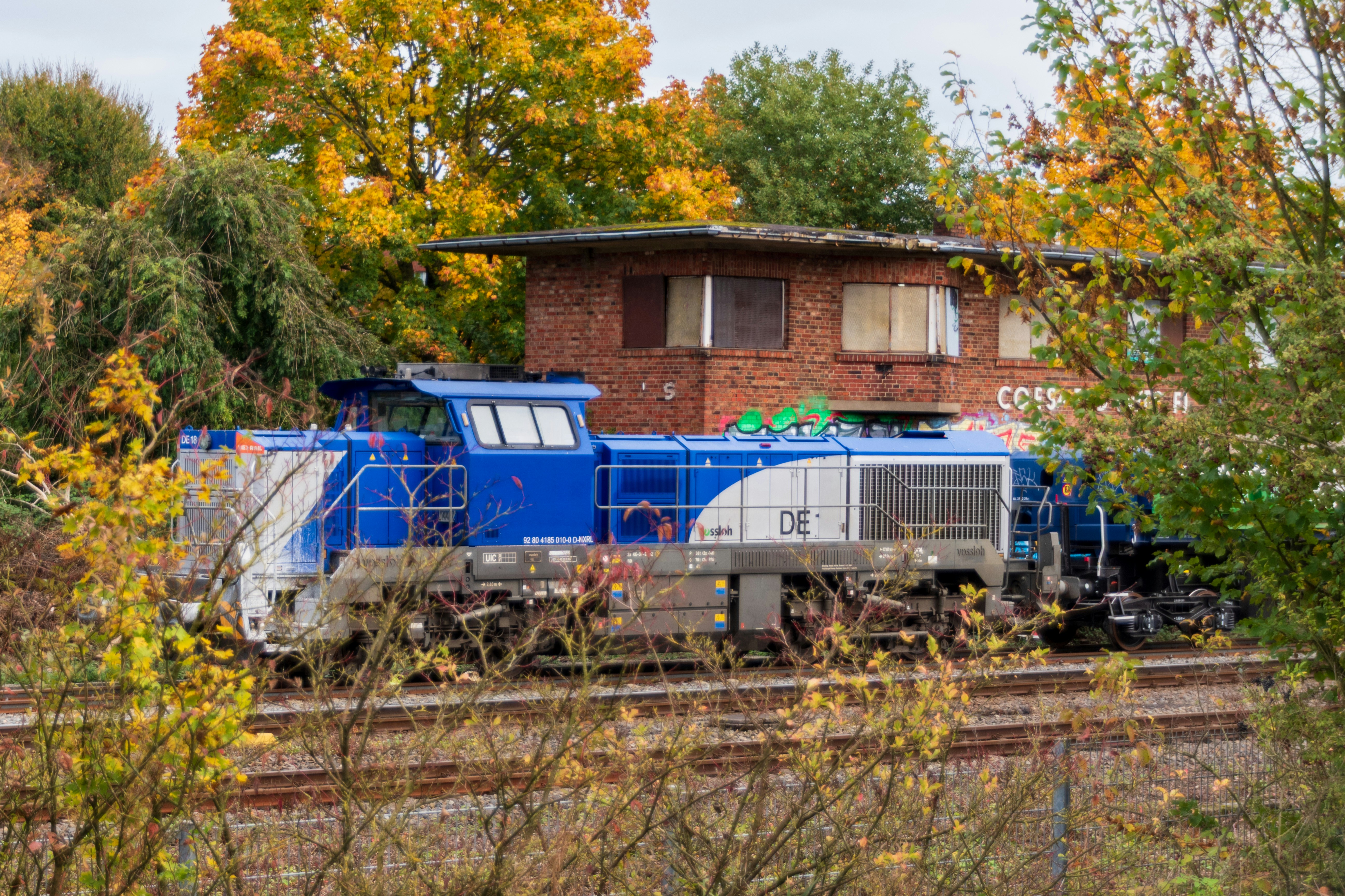 Blue Shunter by the Brick Warehouse