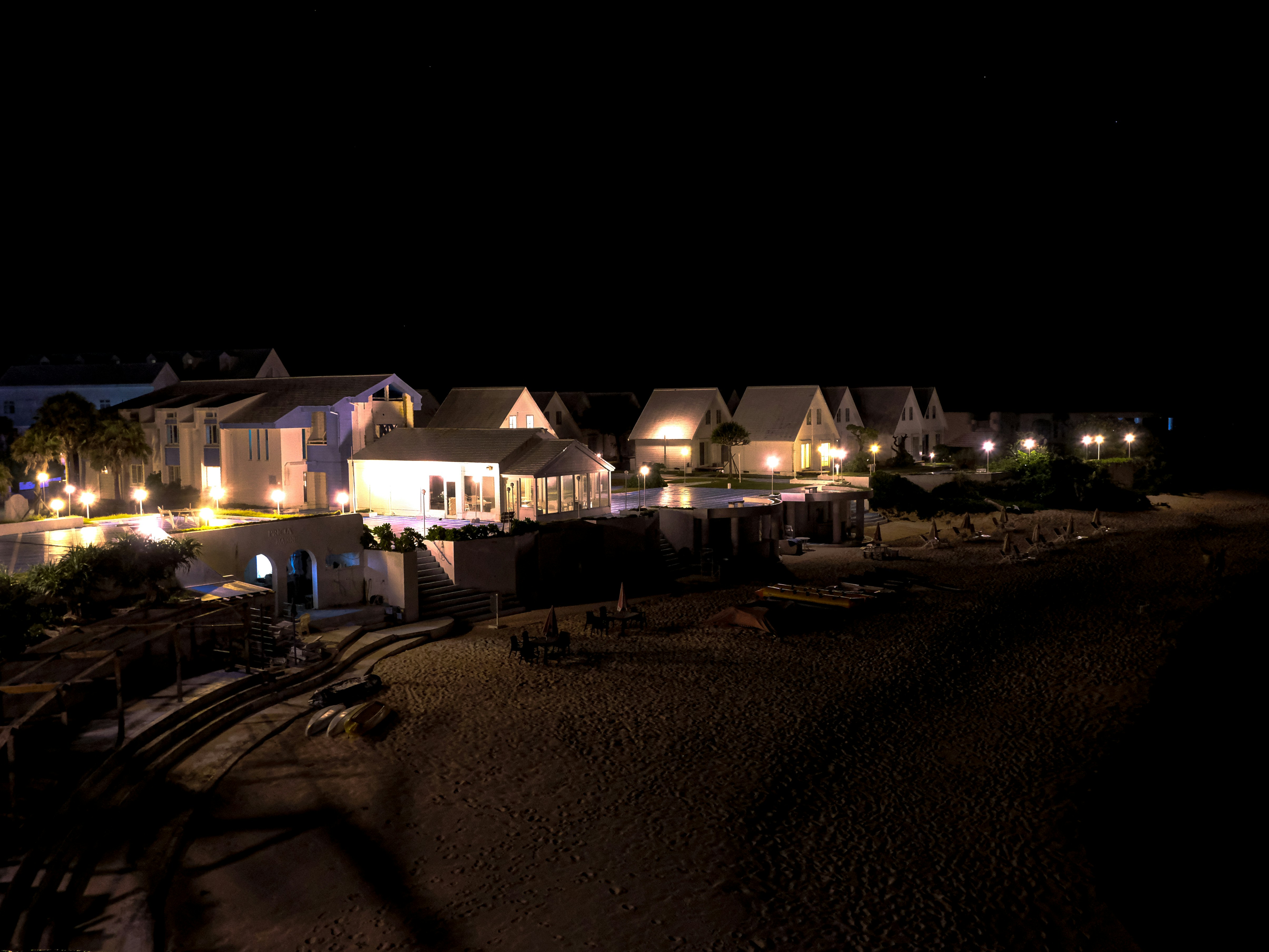 Serenity by the Shoreline: A Nighttime Retreat
