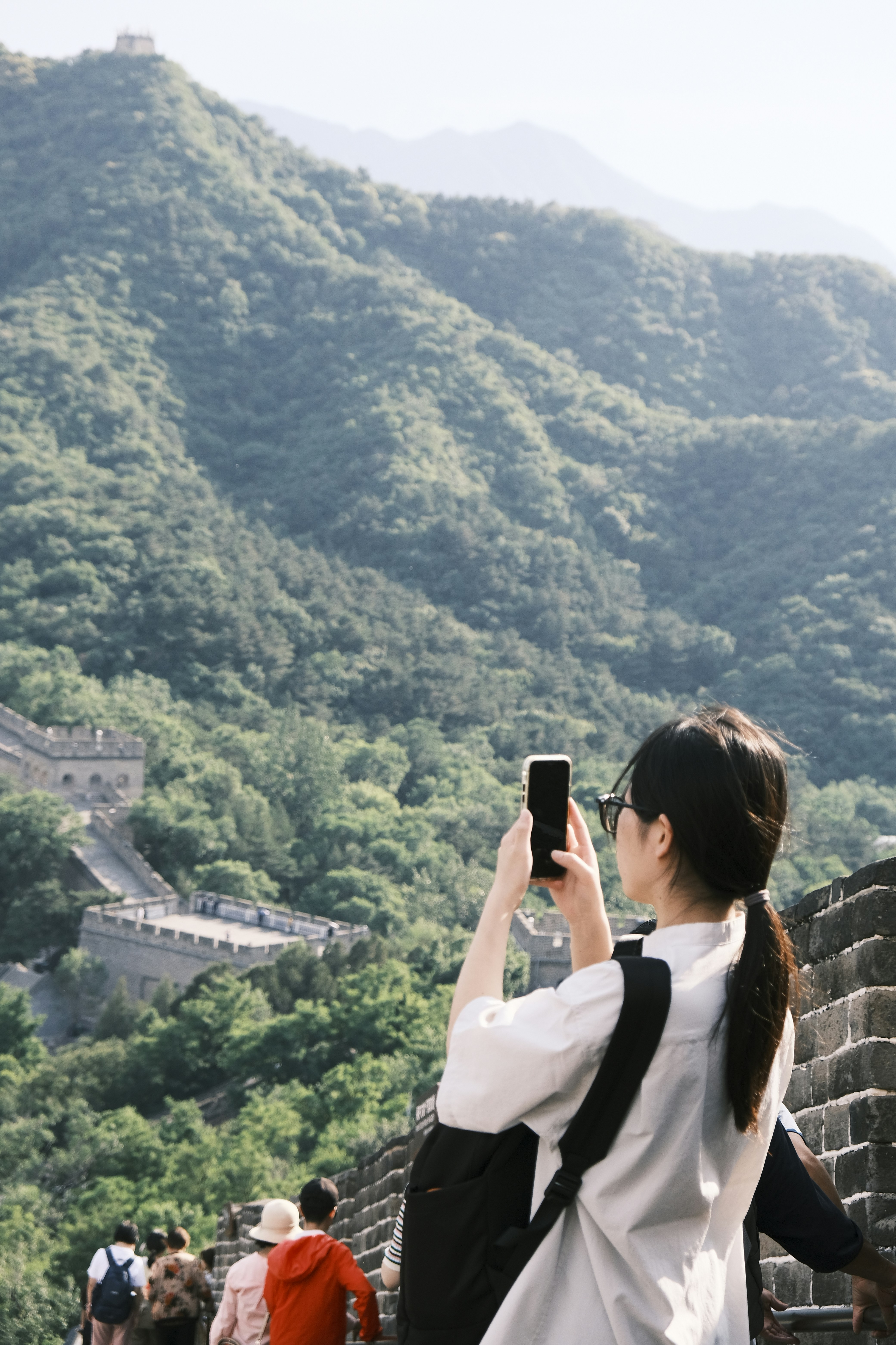 Selfie on the Great Wall: A Quiet Moment Amid Verdant Valleys