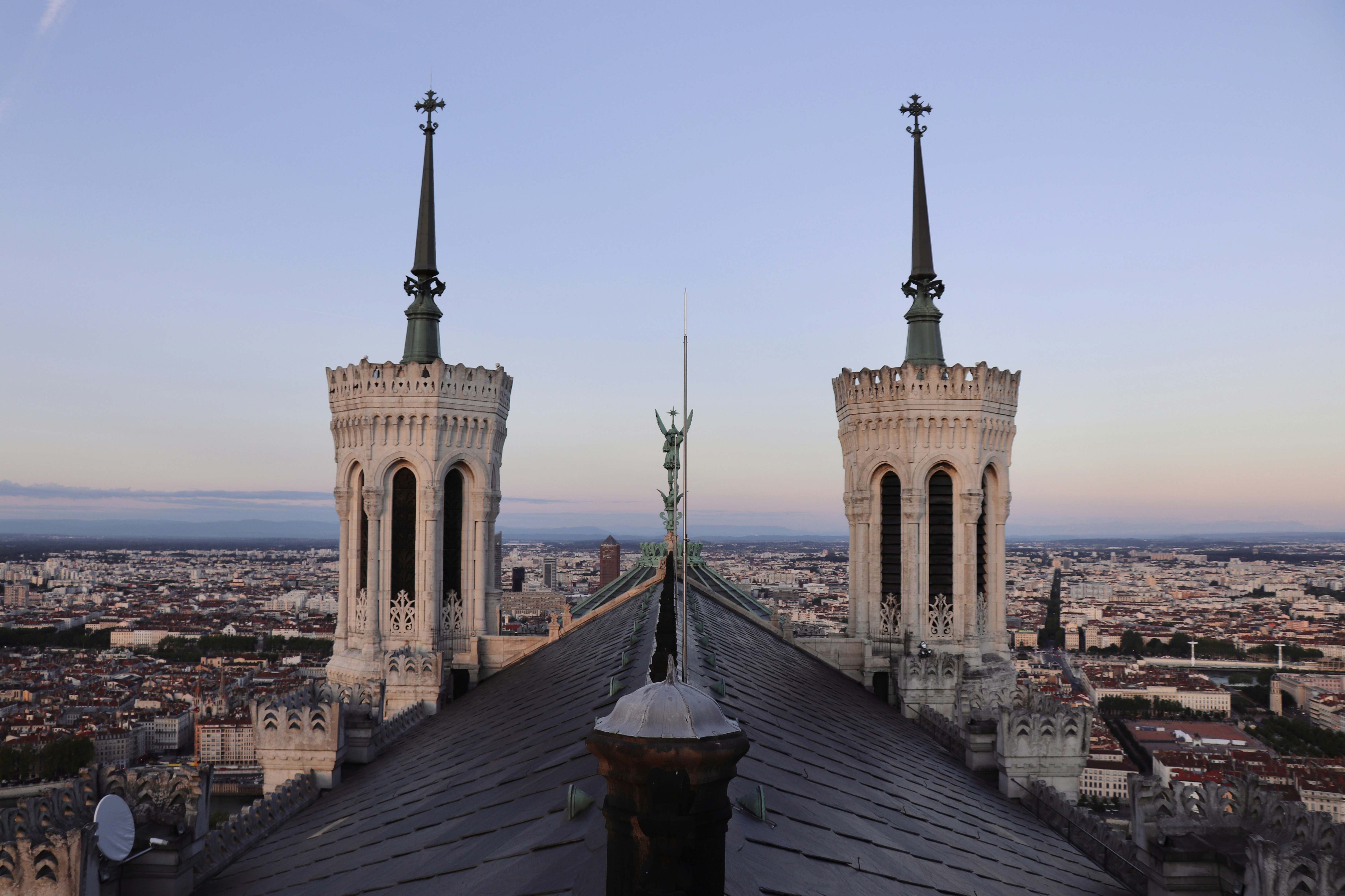 Gothic Towers Overlooking the Cityscape