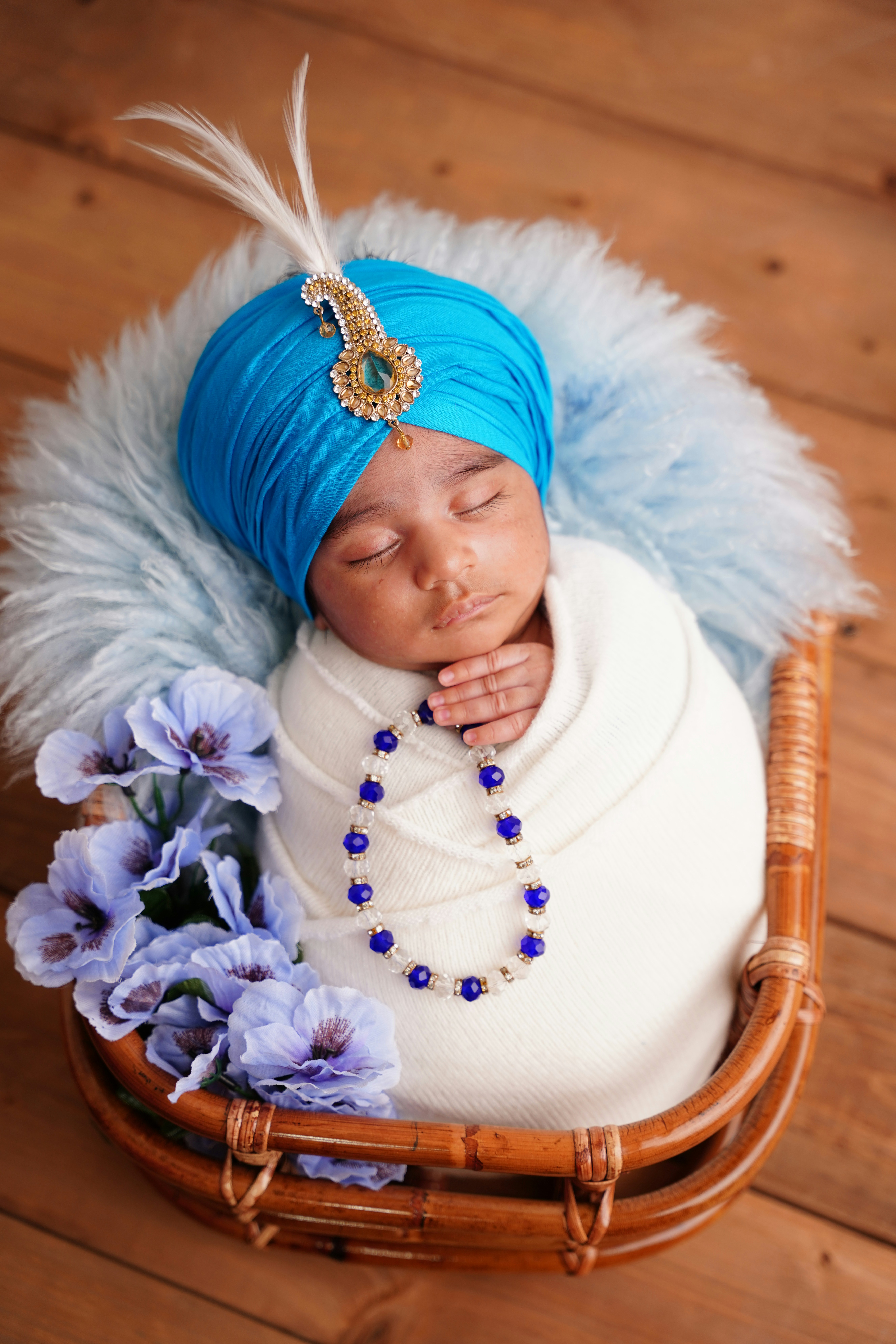 Serenity in Blue: A Cherubic Slumber