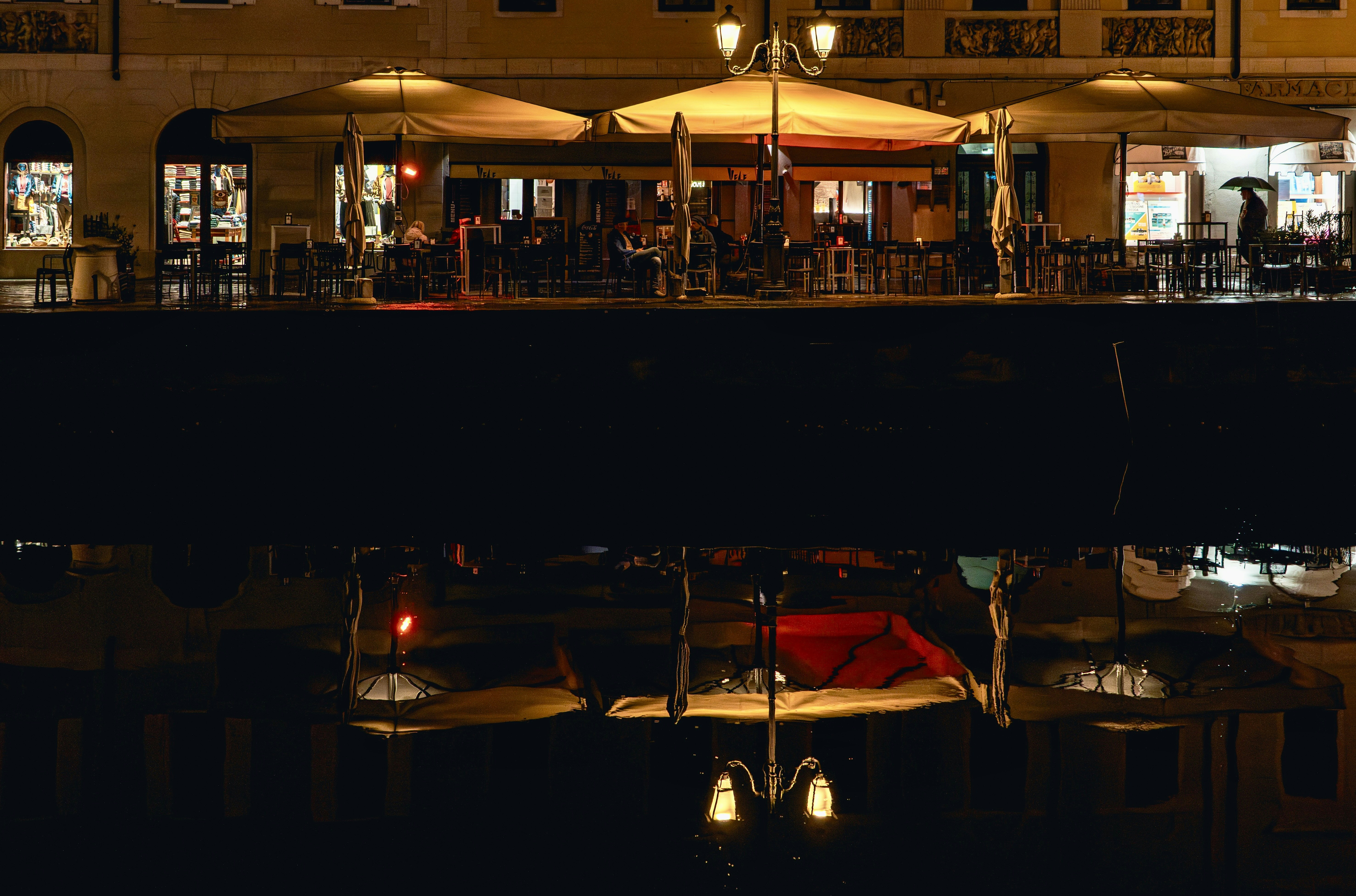 Reflections of Nightlife: A Water's Embrace
