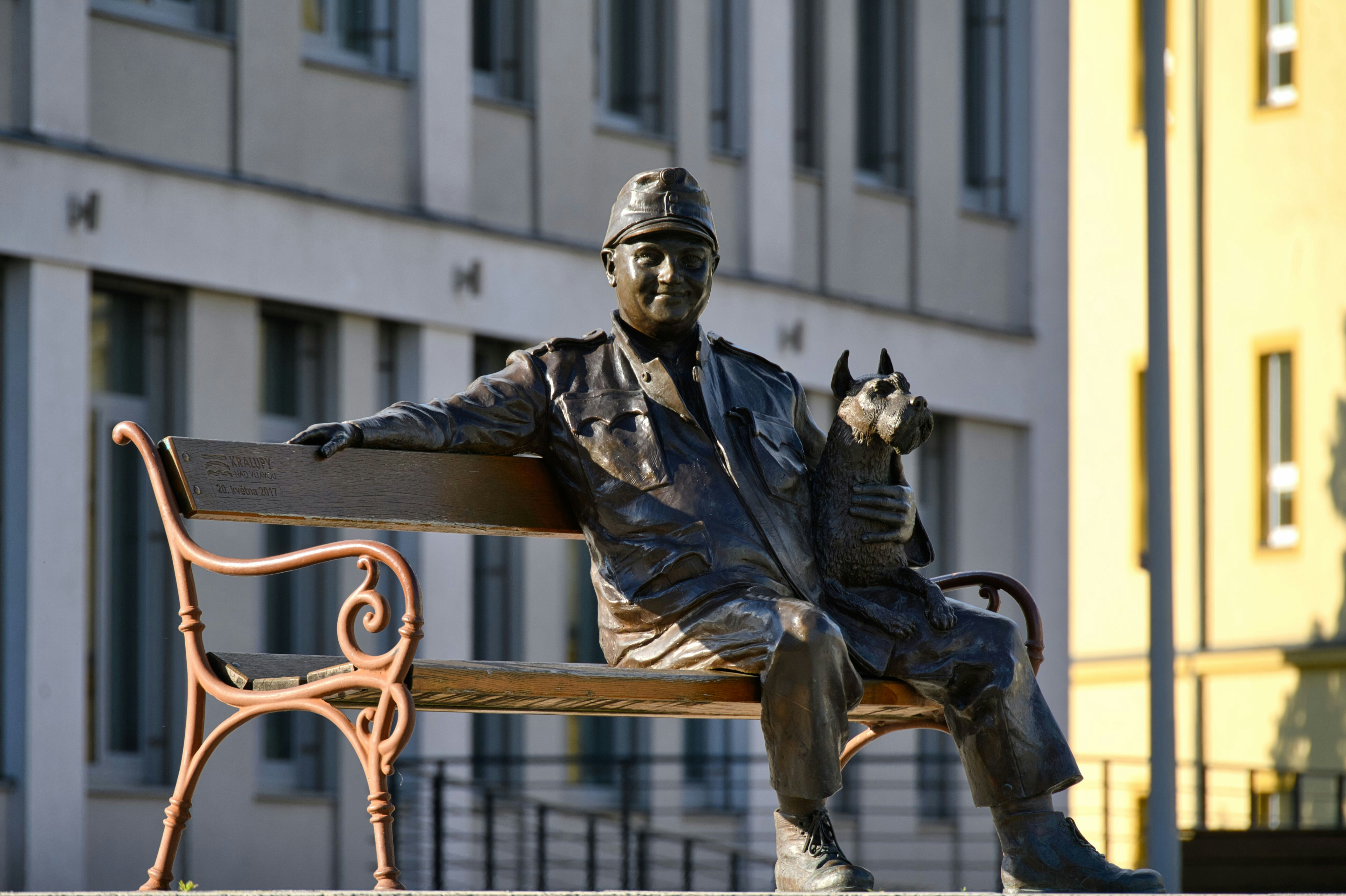 A Moment of Companionship: The Bronze Guardian