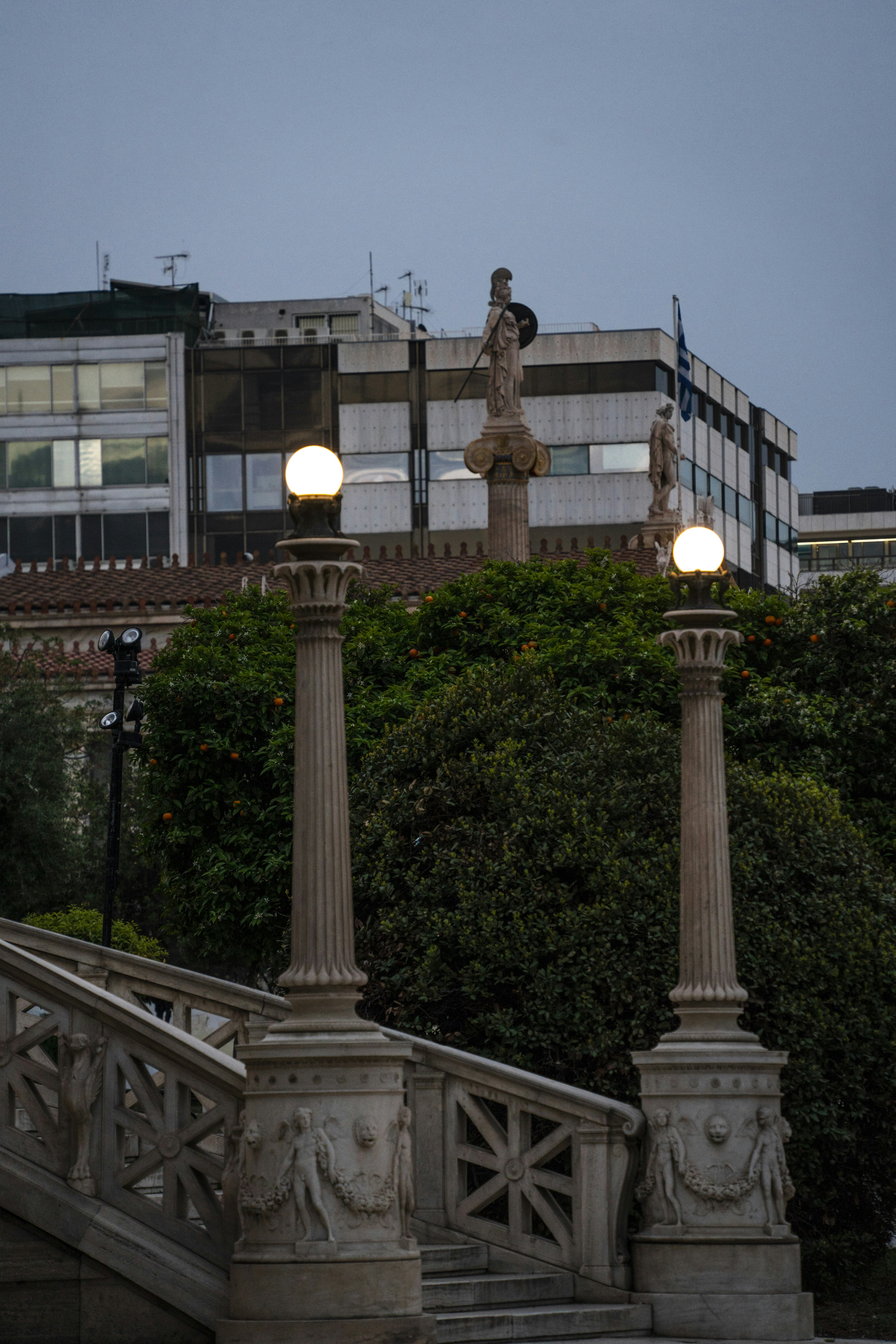 Illuminated Elegance Amidst Urban Shadows