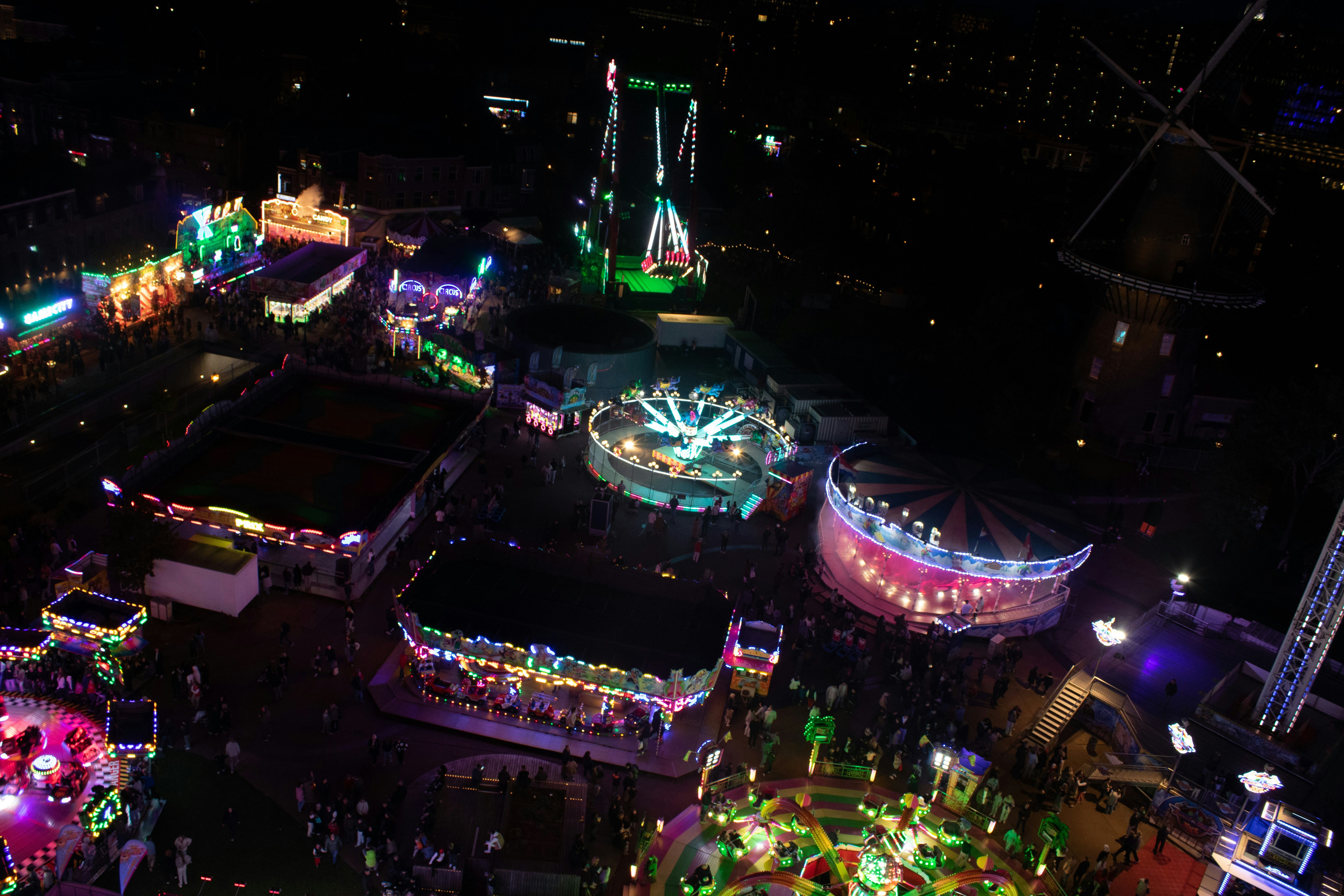 Electric Carnival: A Night of Whirling Lights and Joy
