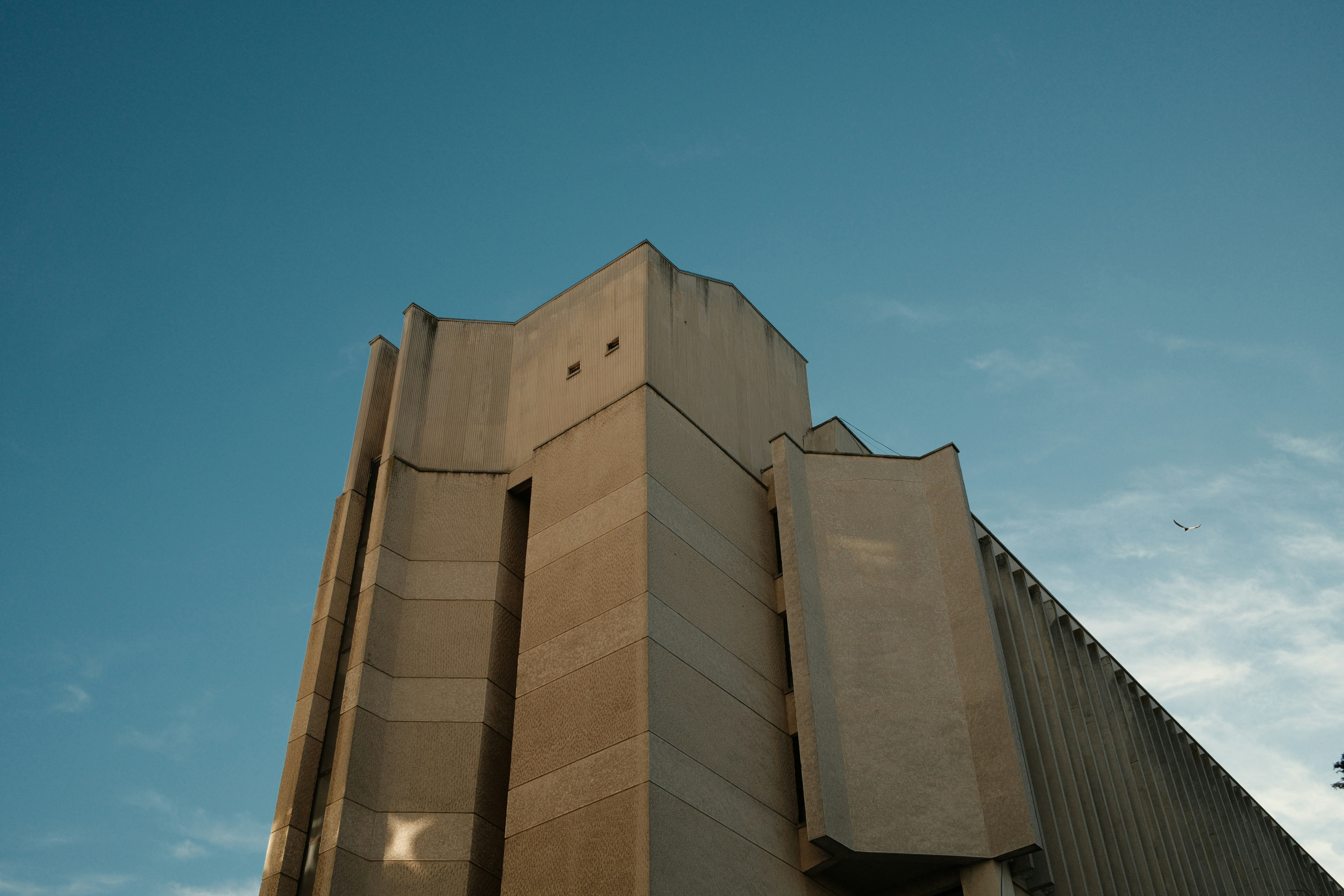 Geometric Monolith Against the Sky