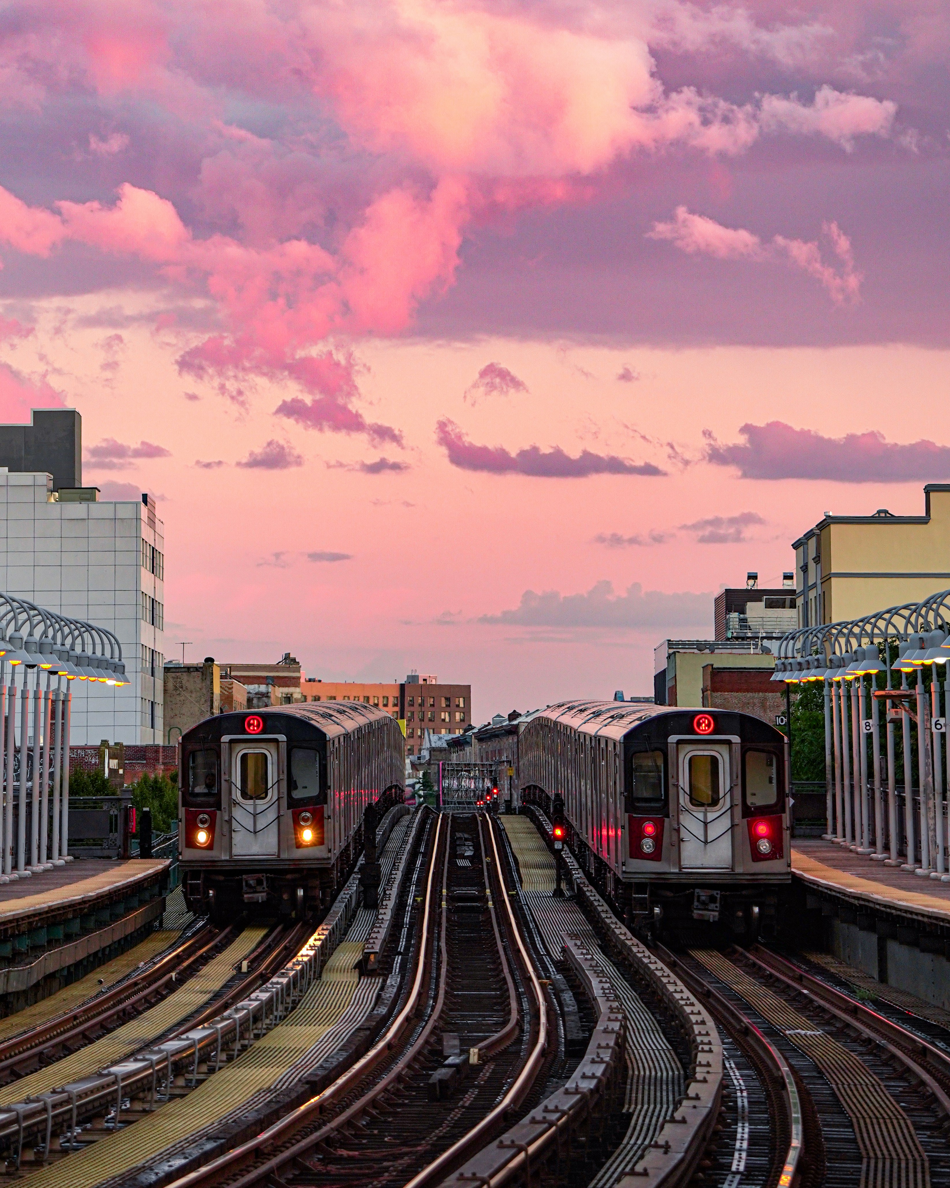 Urban Transit at Dusk: A Serene Convergence