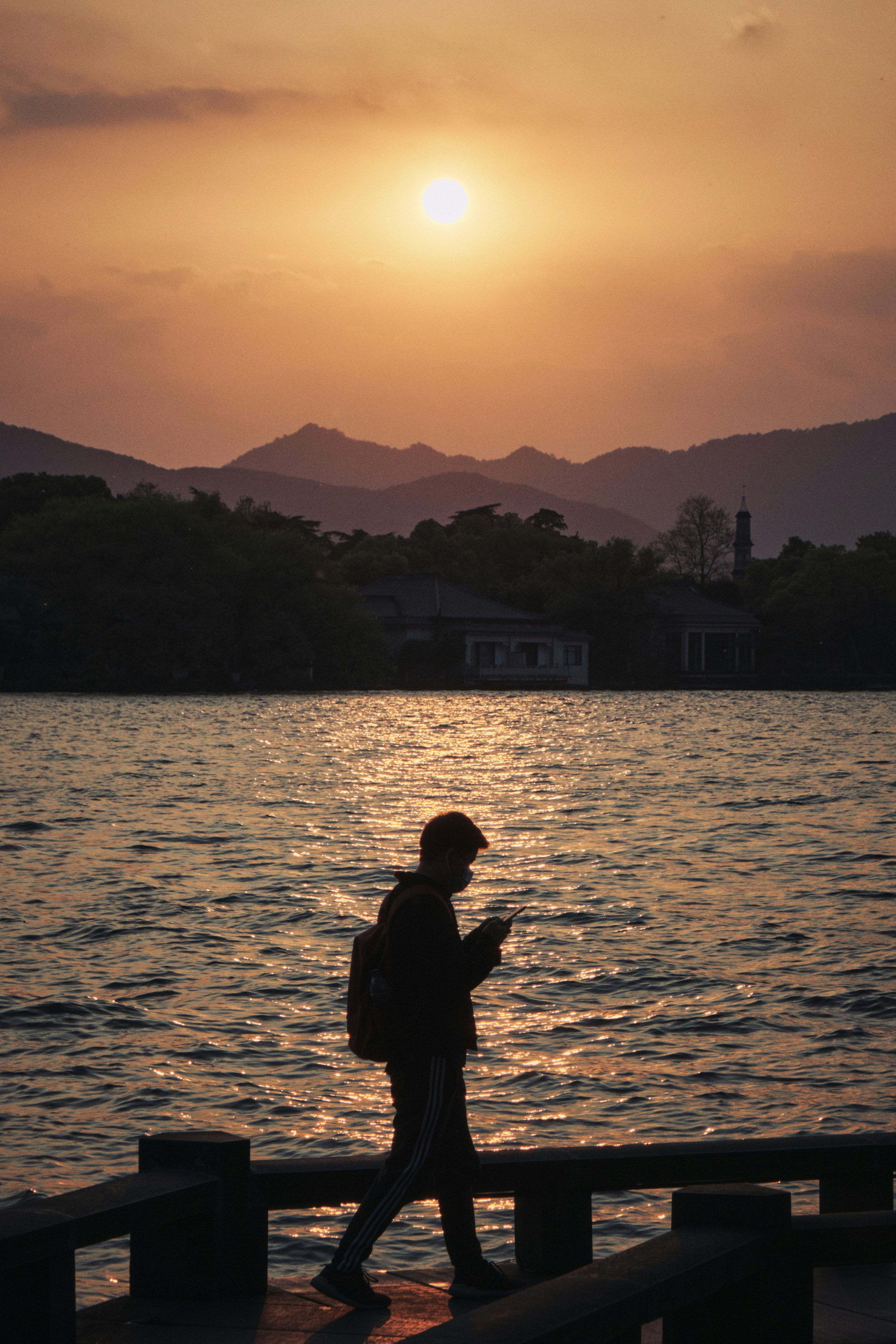 Silhouette of Solitude at Dusk