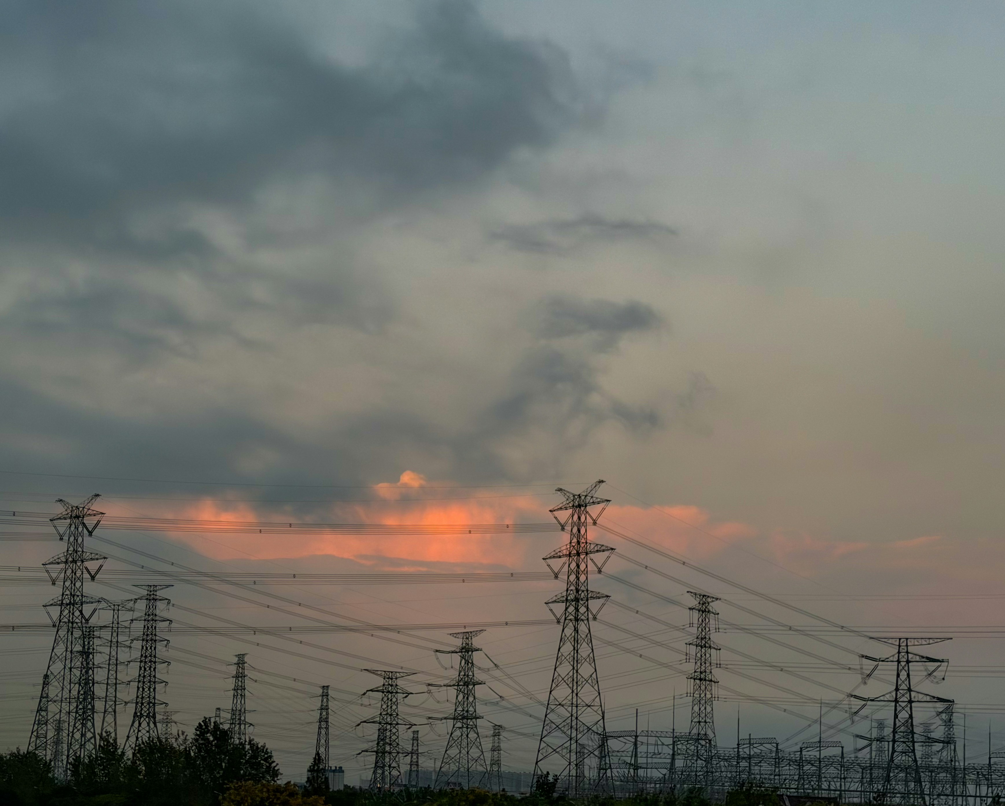 Electric Veins Against a Dusk Canvas