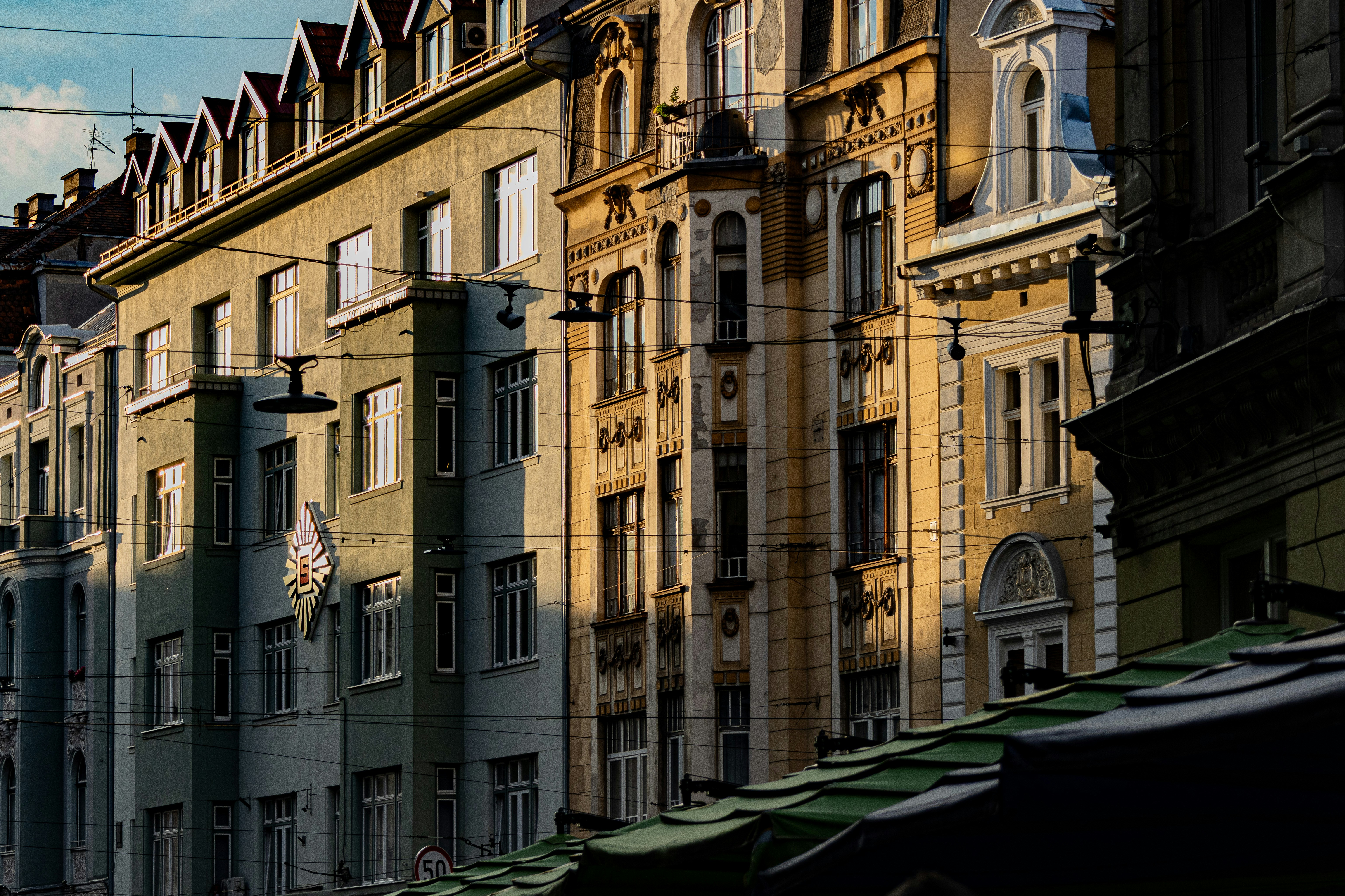 Whispers of Time: Urban Facades in Golden Light