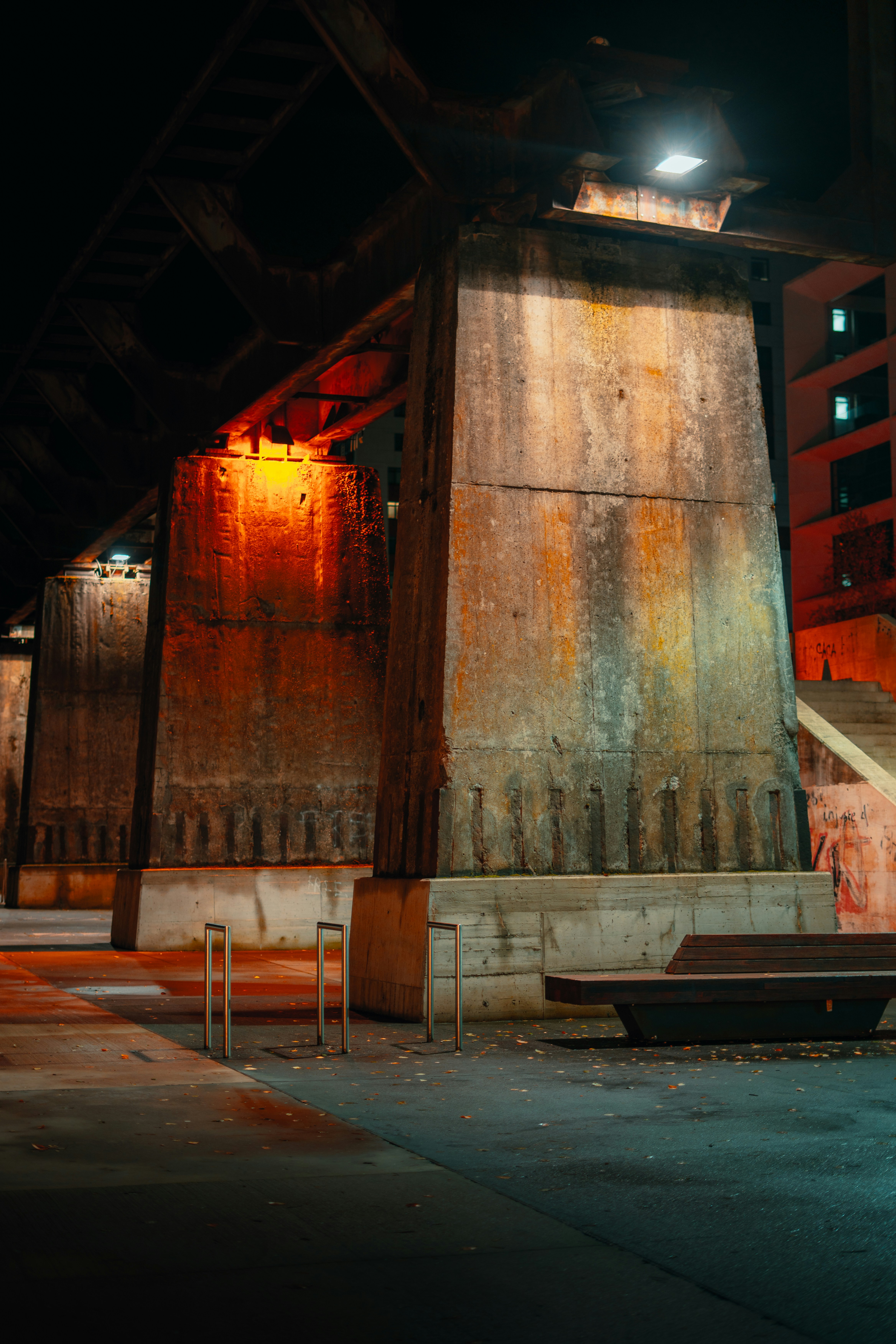 Urban Shadows: A Nighttime Concrete Symphony