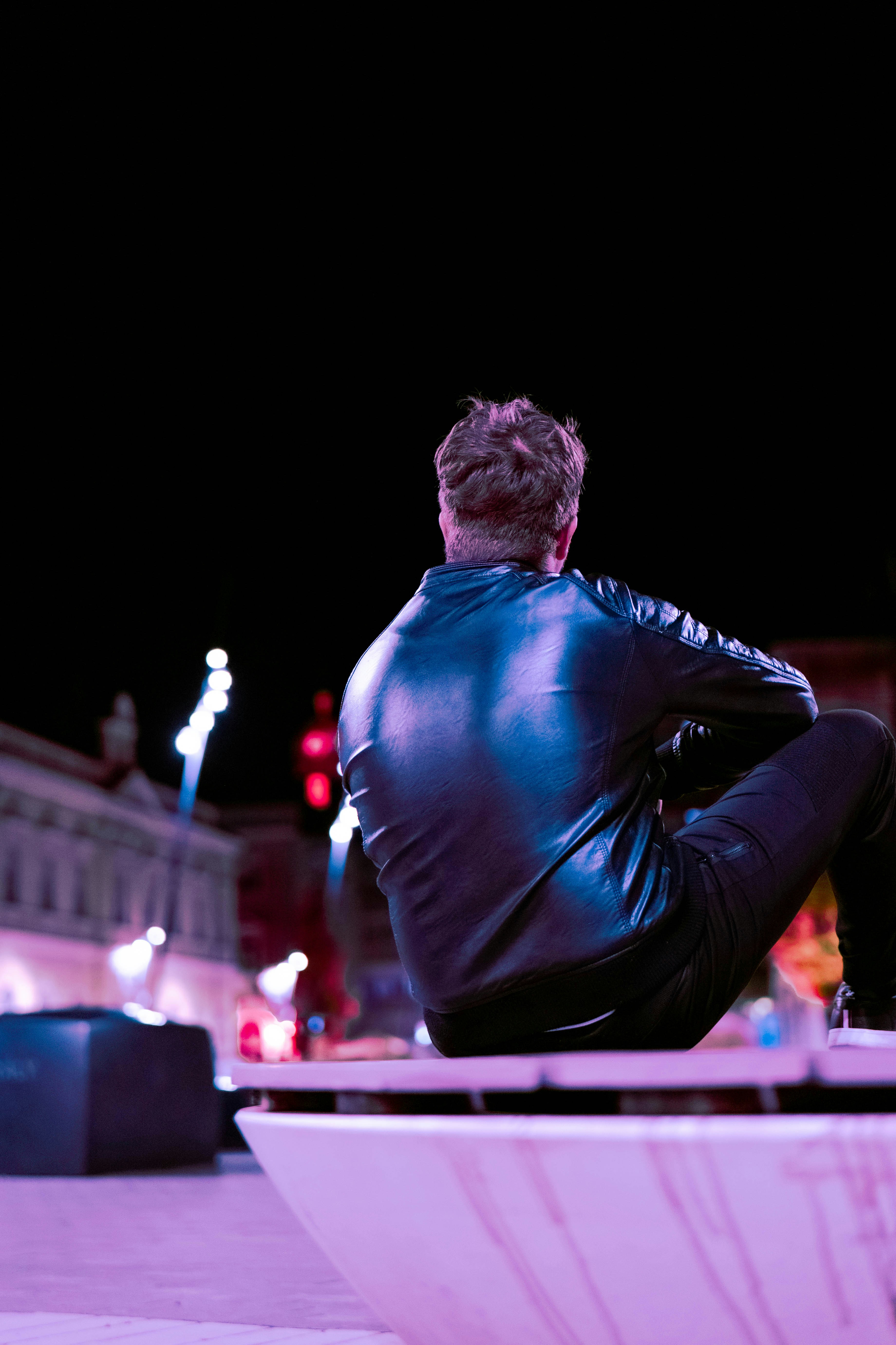 Midnight Rooftop Reverie in Leather