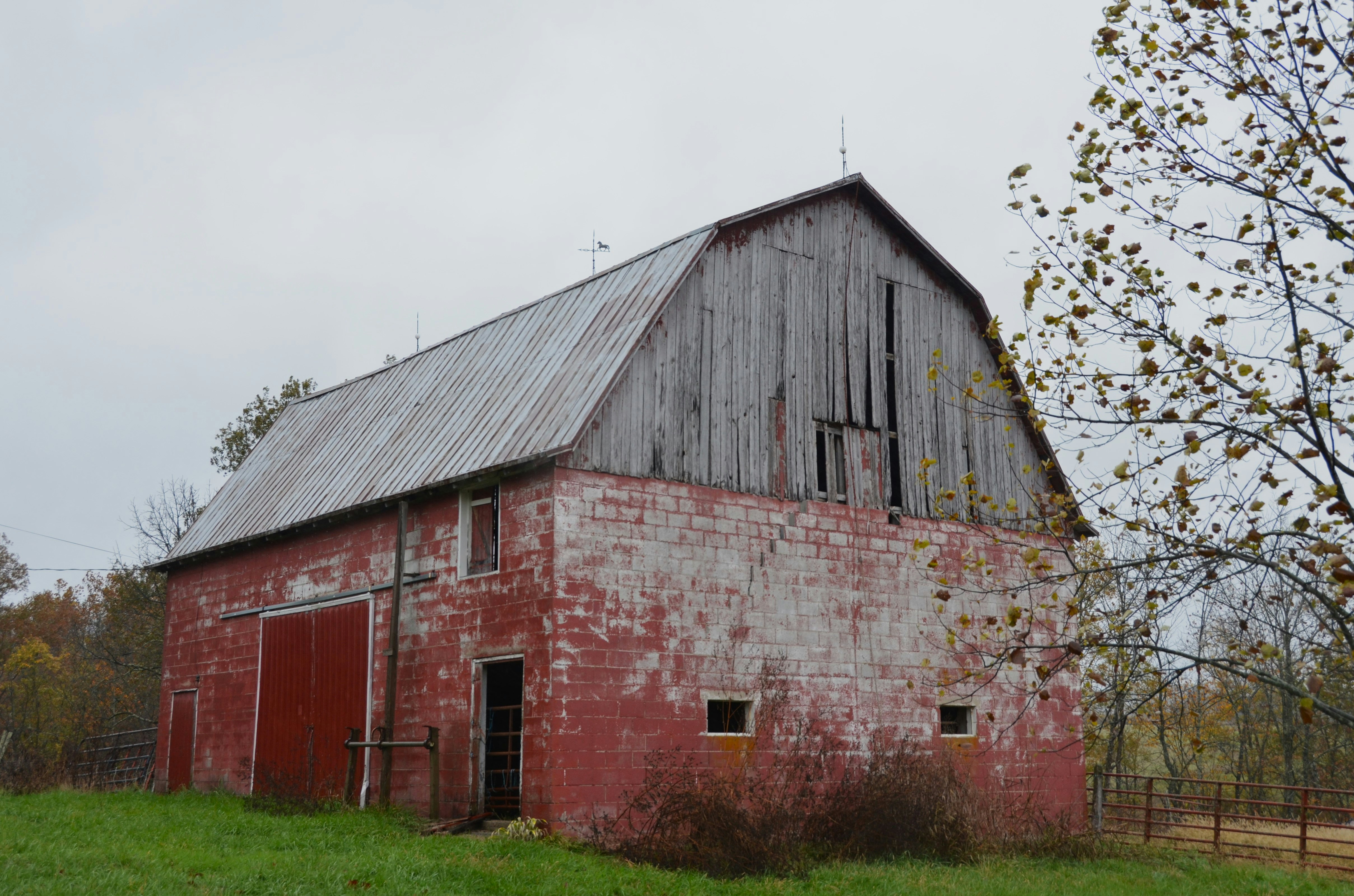Old red barn with weathered wood and peeling paint photo – Free Autumn ...