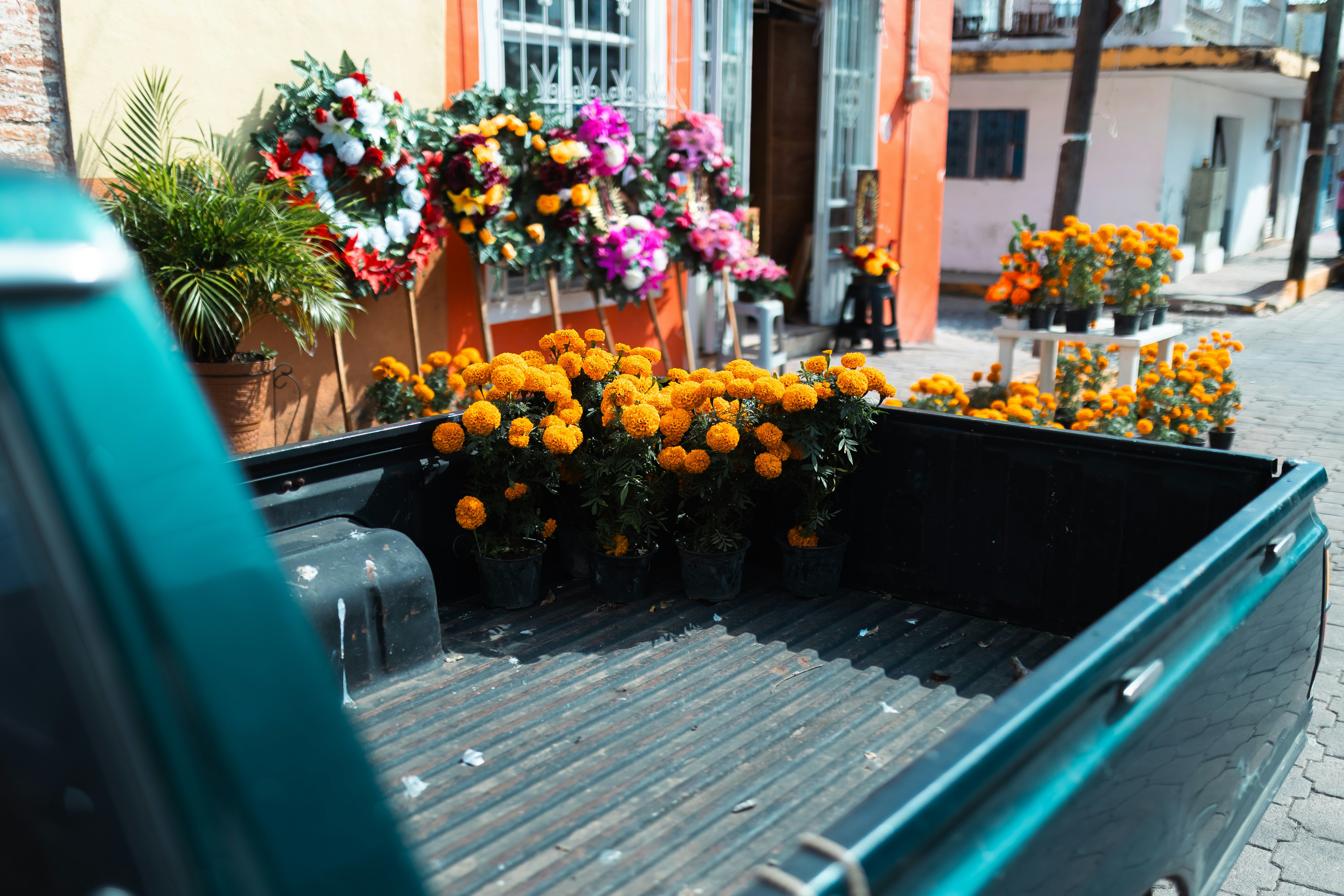 Vibrant Marigold Market Scene