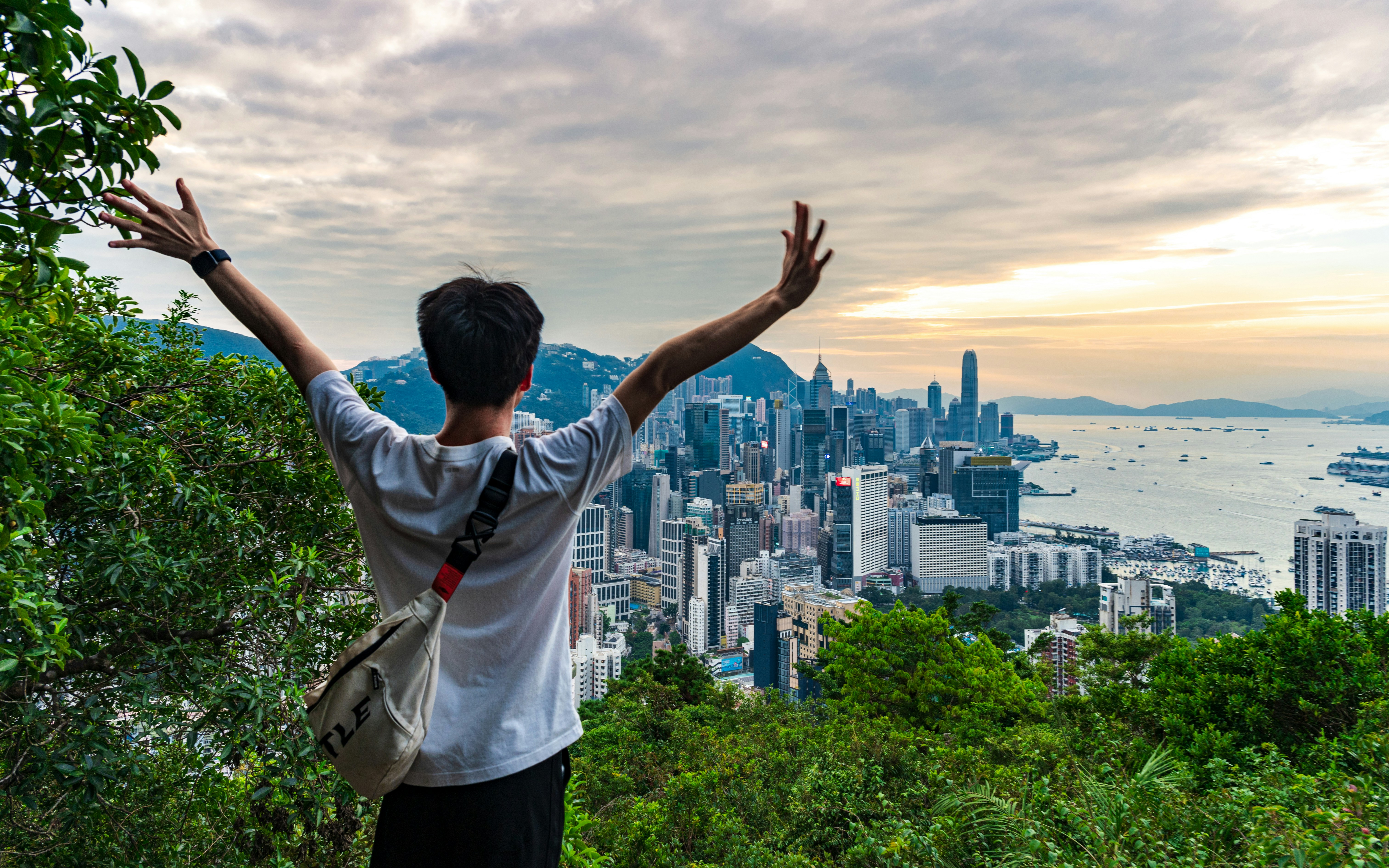 Urban Embrace: A Moment Above the Cityscape