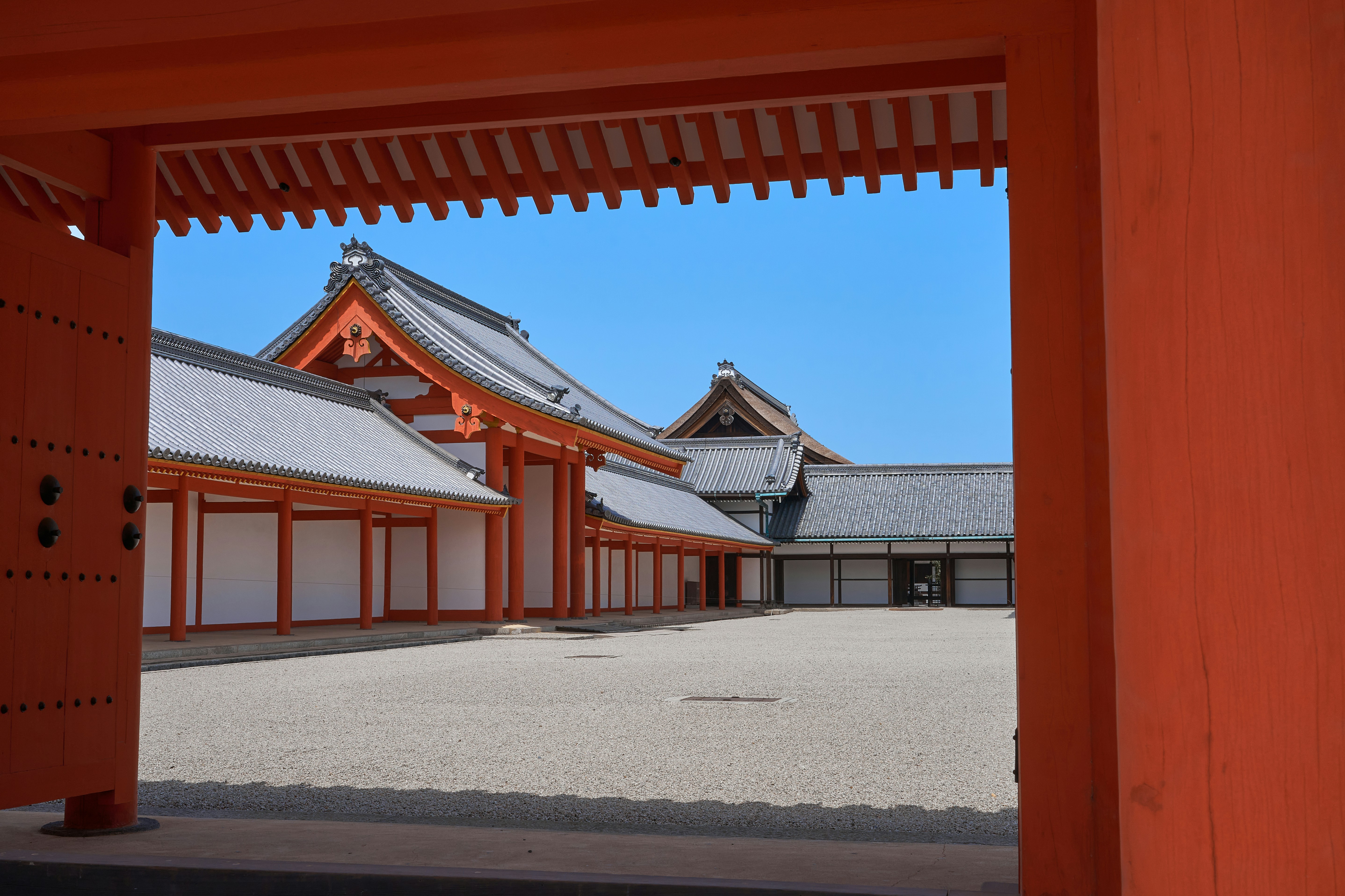 Within the Gate: Red Lacquered Courtyard in a Japanese Castle
