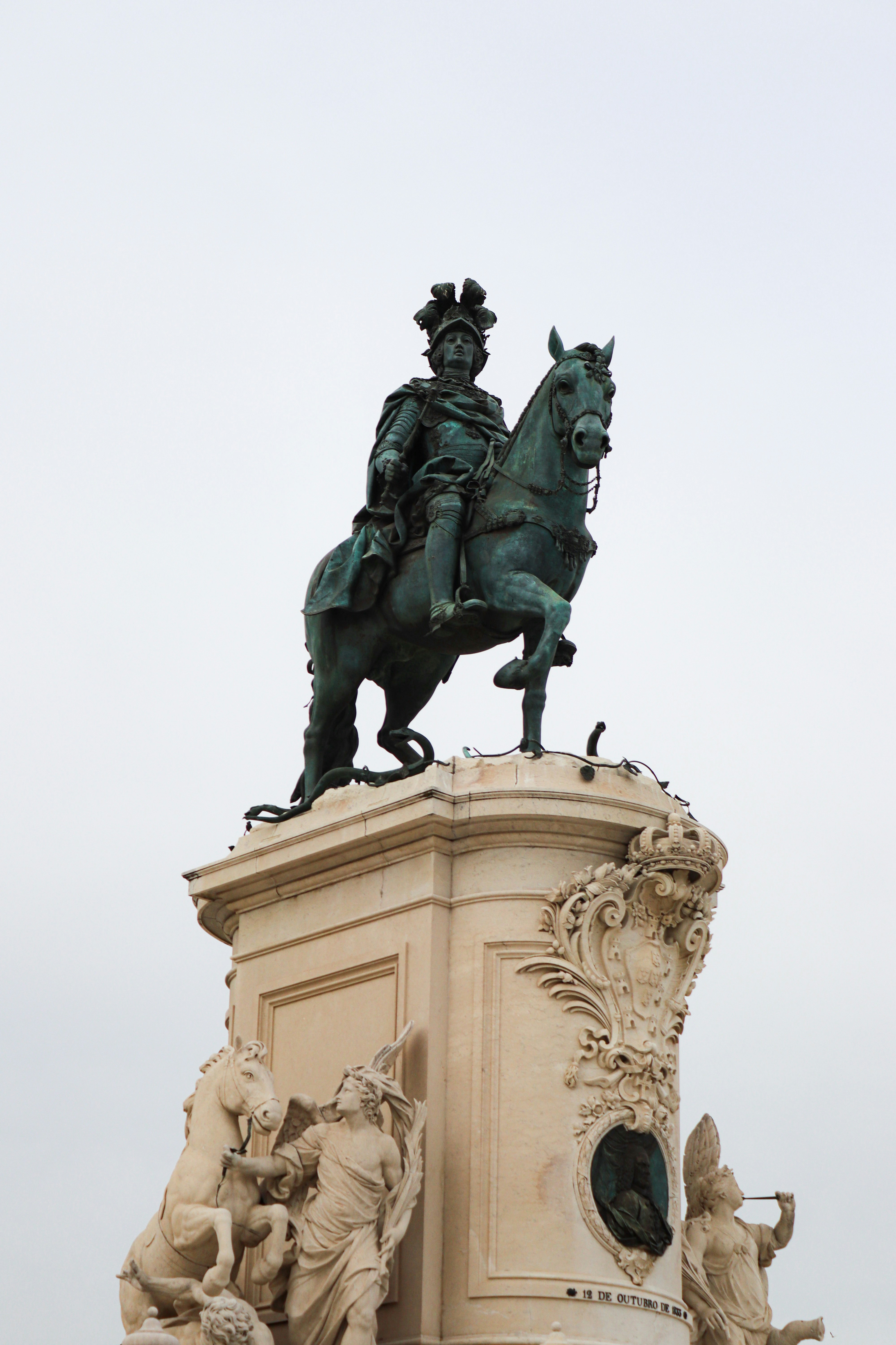 Equestrian statue of King José I, located in the center of Praça do Comércio in Lisbon, Portugal