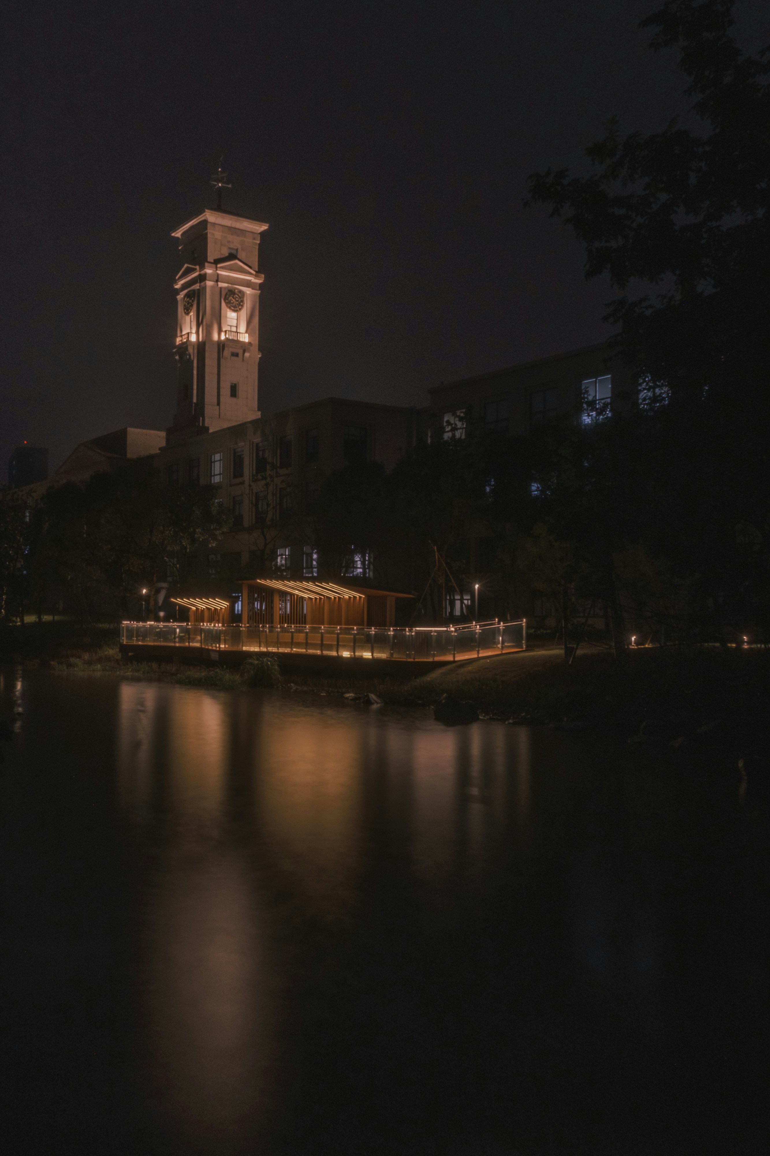 Illuminated Serenity: A Night by the Water