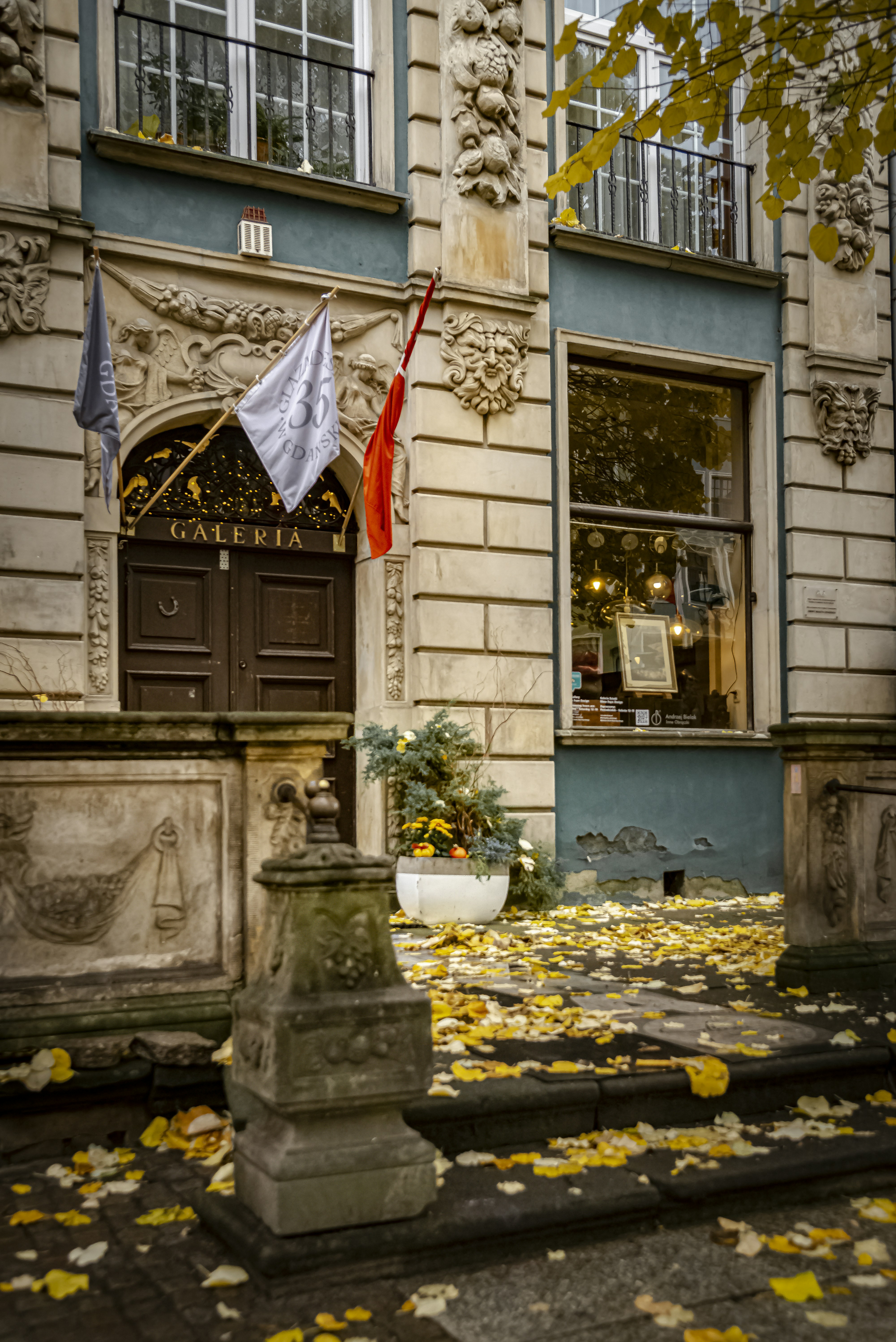 Autumn Light on a Timeworn Gallery Entrance