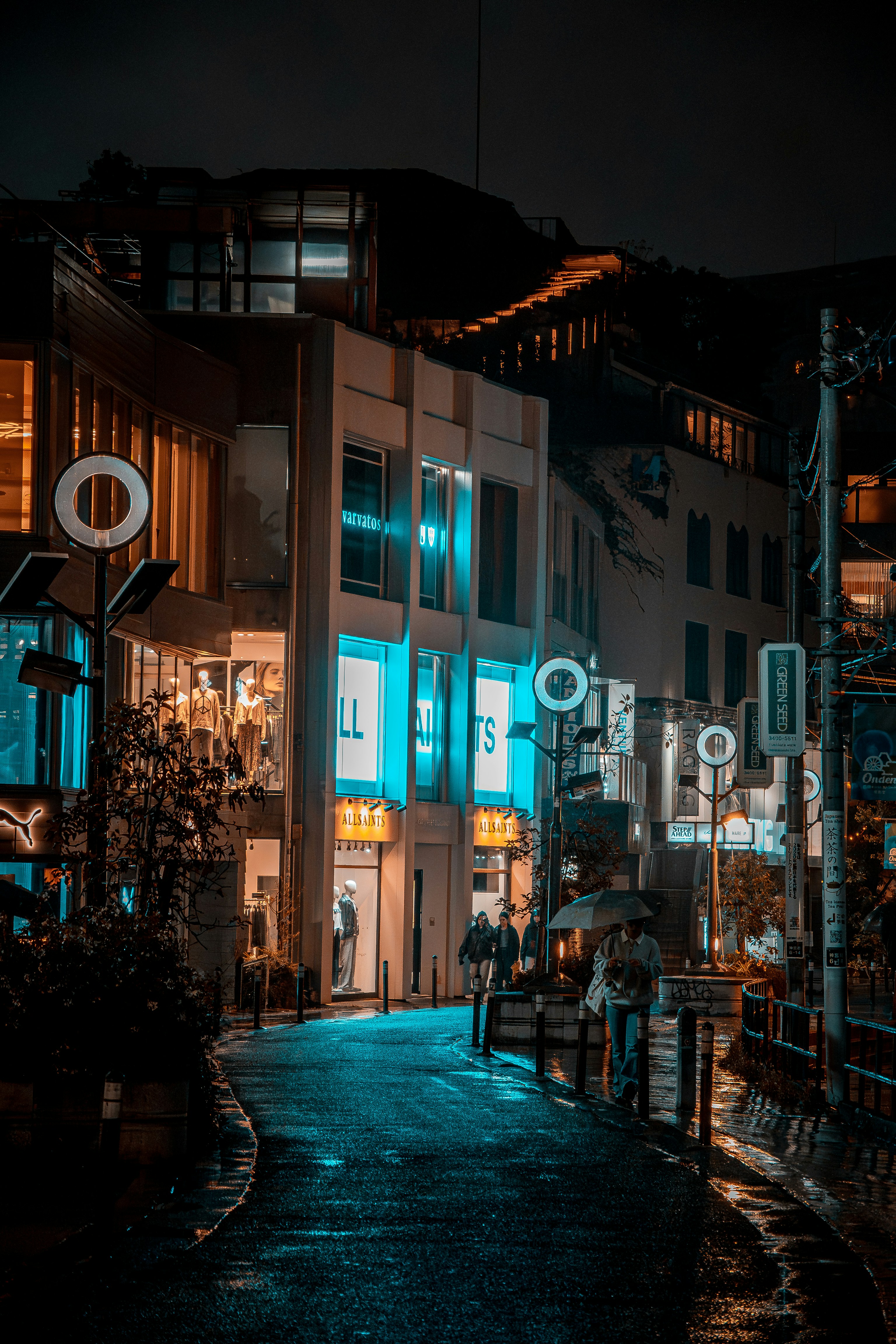 Neon Reflections: A Nighttime Stroll in the City