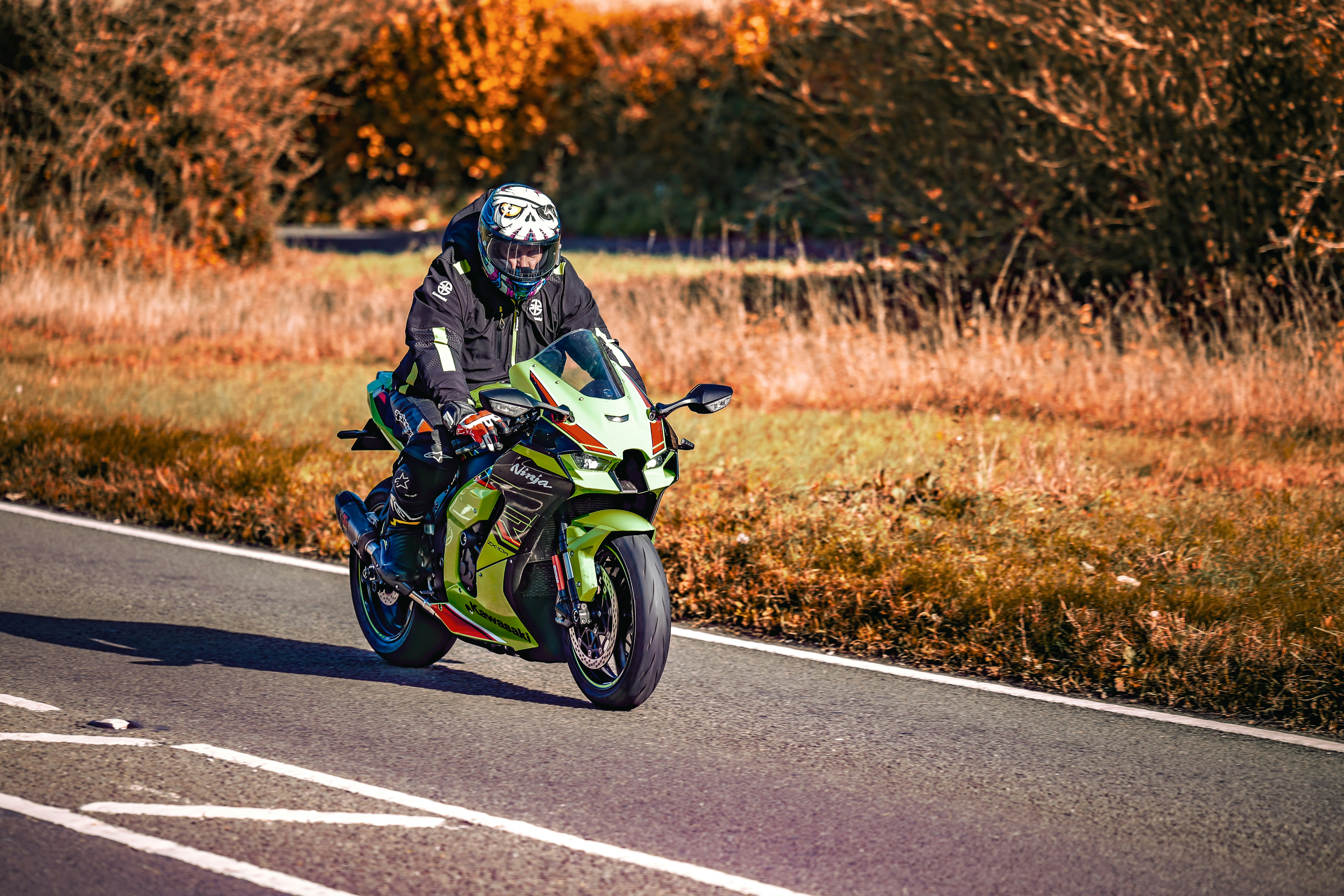 Lime Lightning on a Sunlit Rural Bend