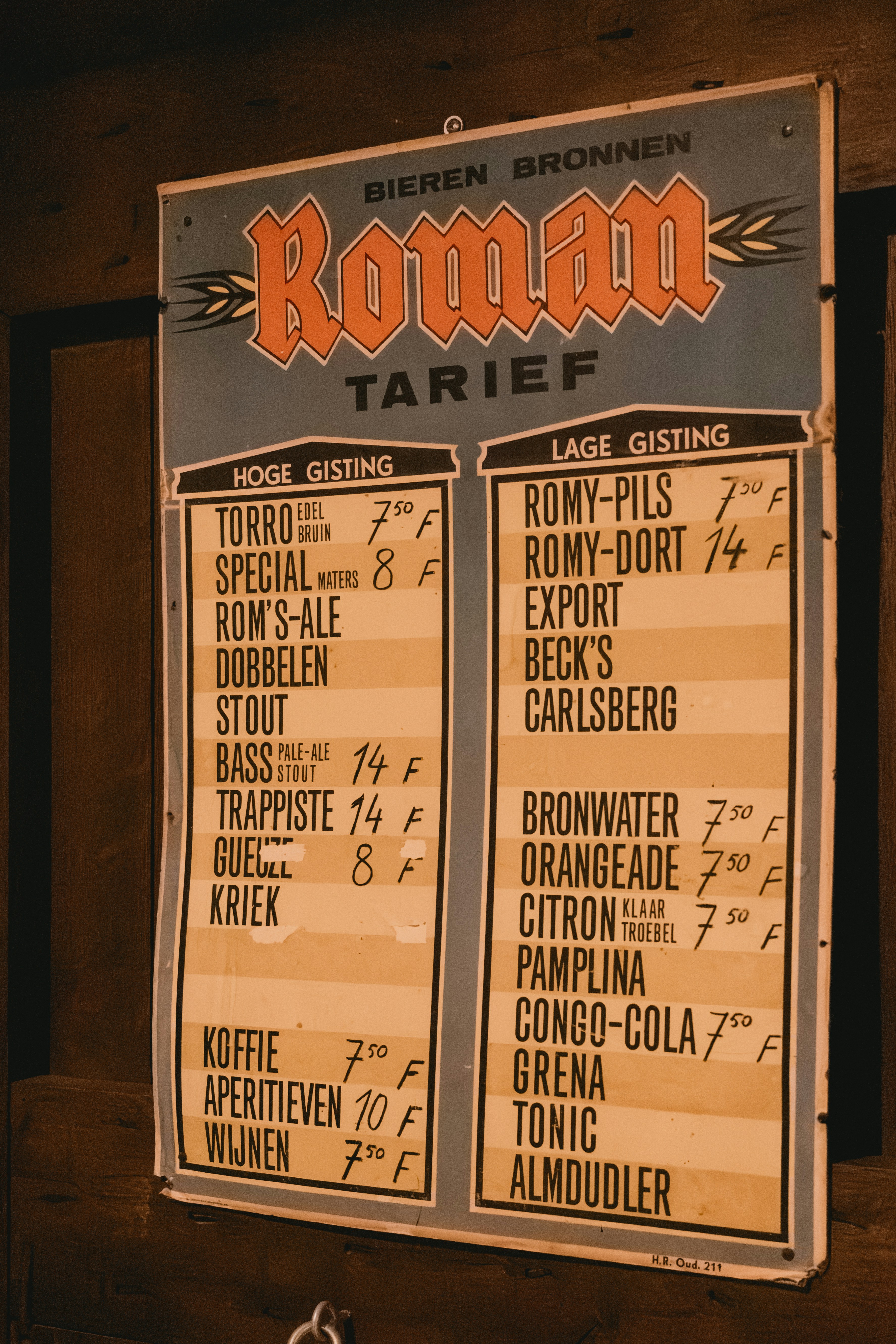 Roman Brewboard Under Amber Timber Light