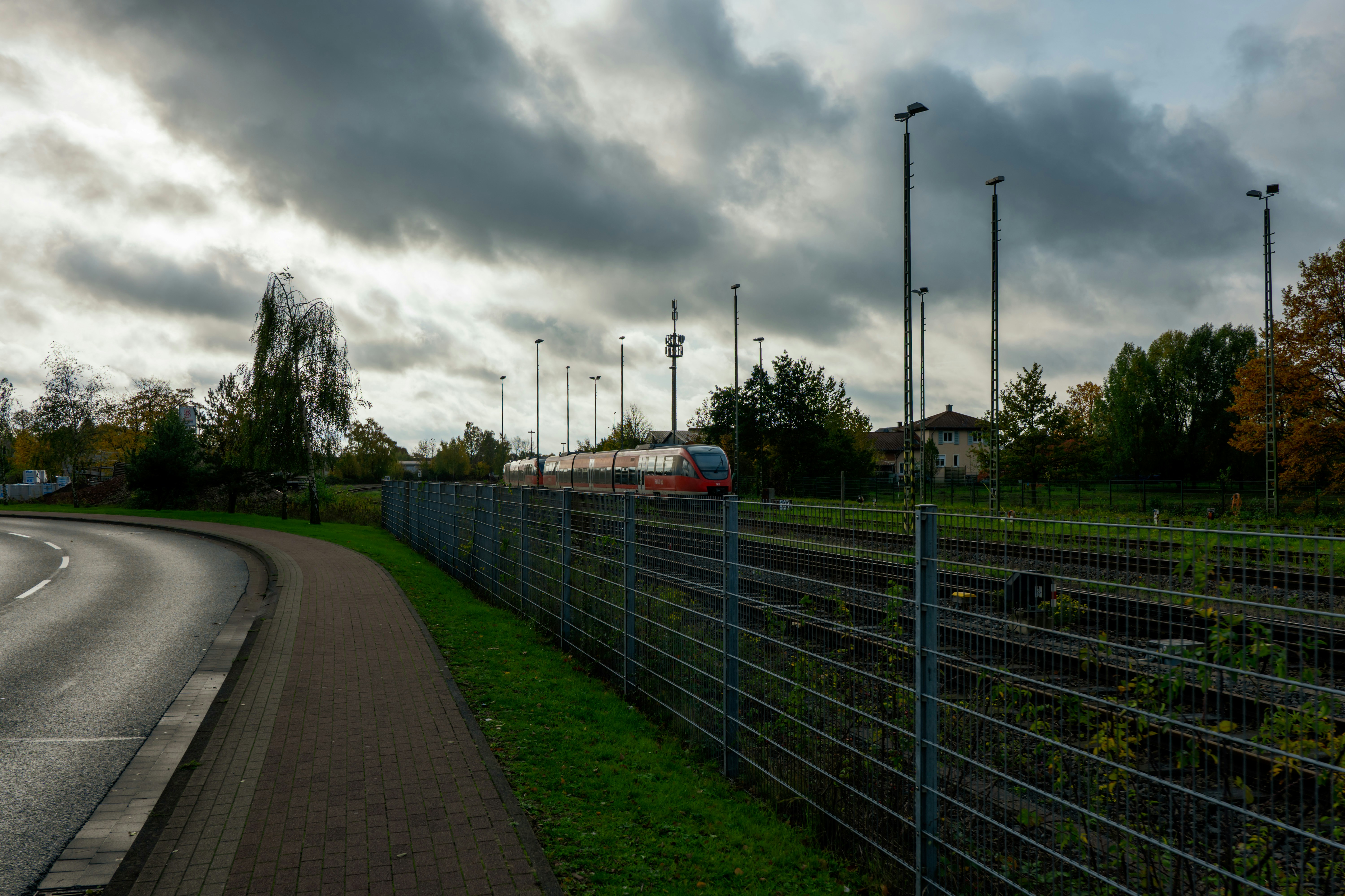 Urban Transit in Autumn's Embrace