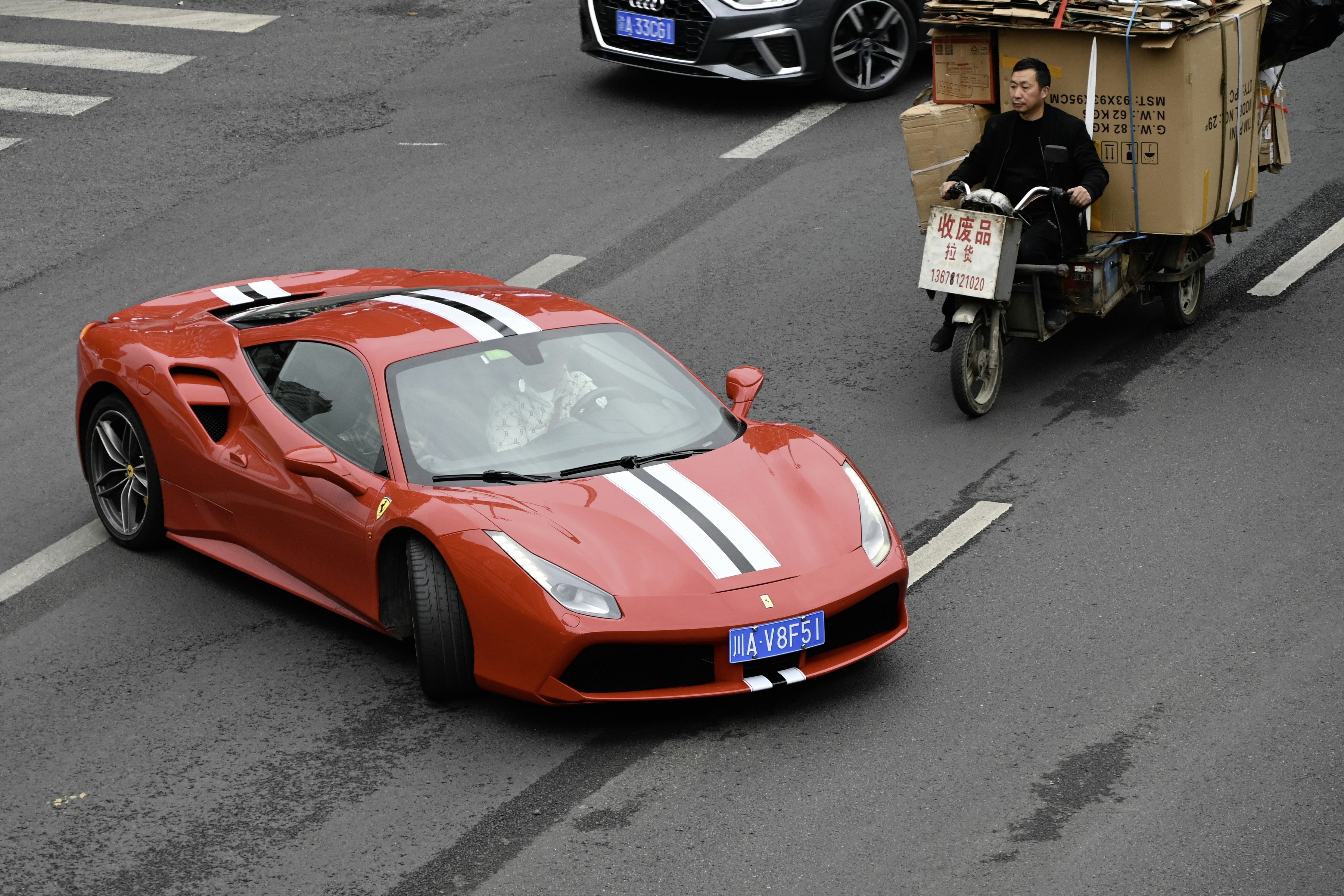 Urban Velocity: A Ferrari's Bold Presence
