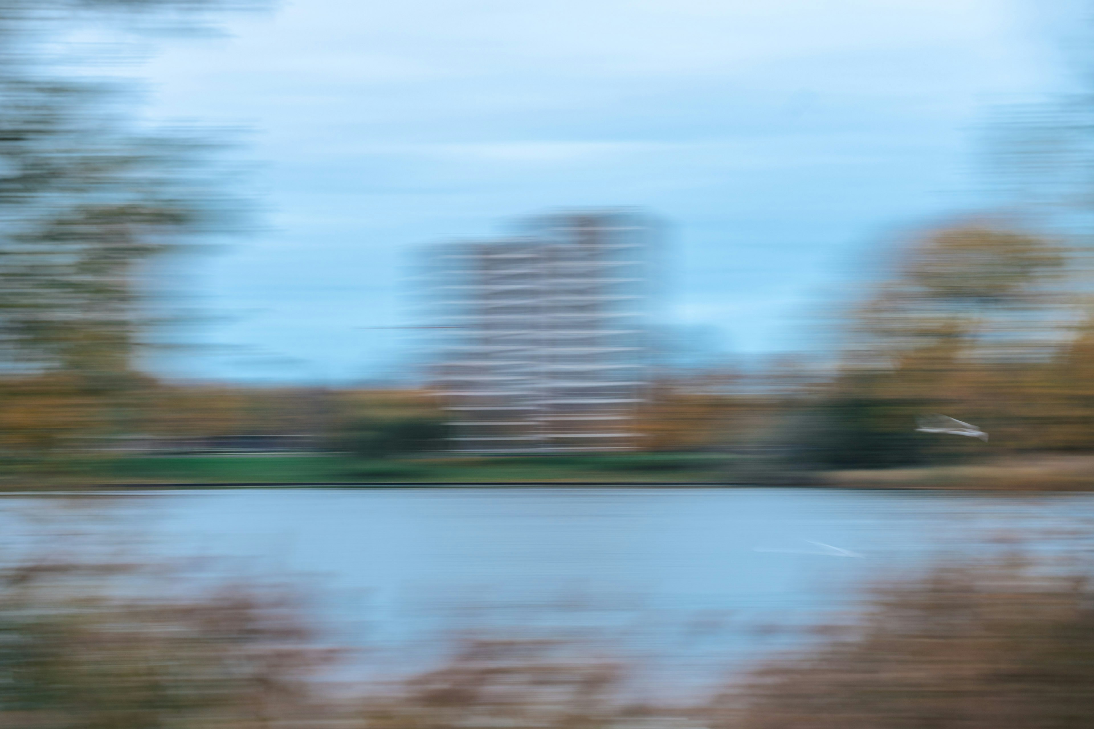 Whispers of Motion: A Serene Lakeside Scene