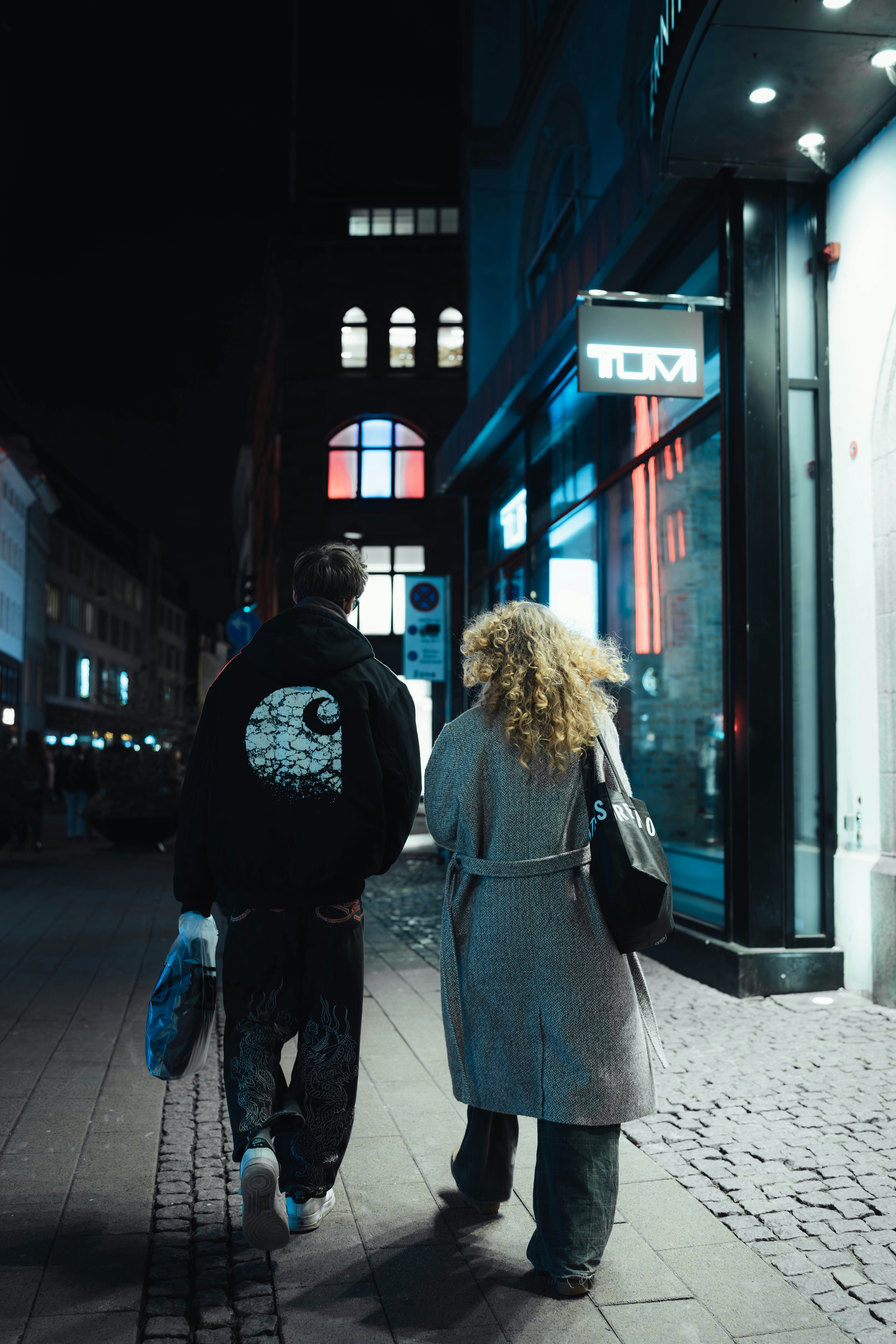Evening Stroll Through Neon Hues