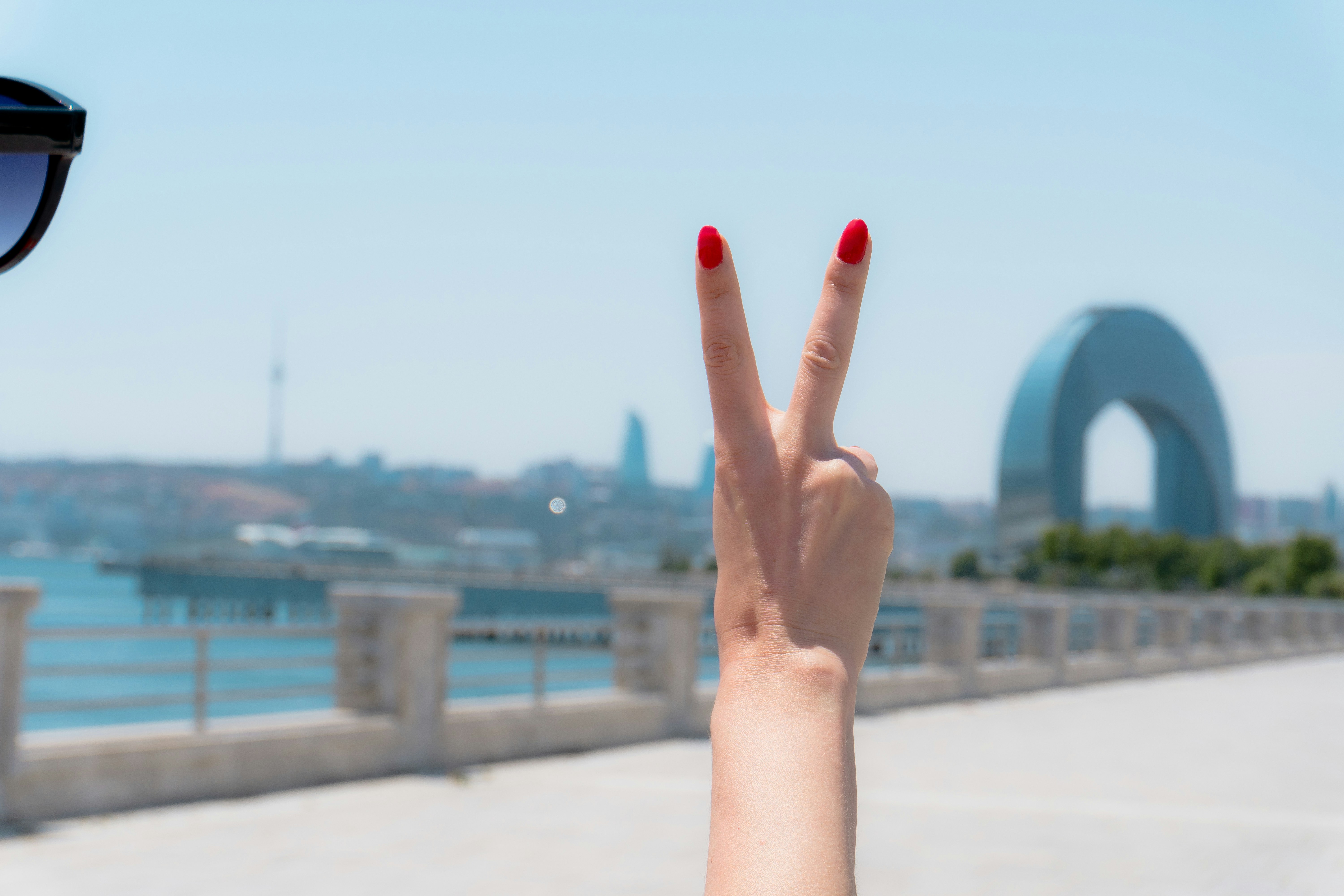 A Gesture of Peace Amidst Urban Splendor