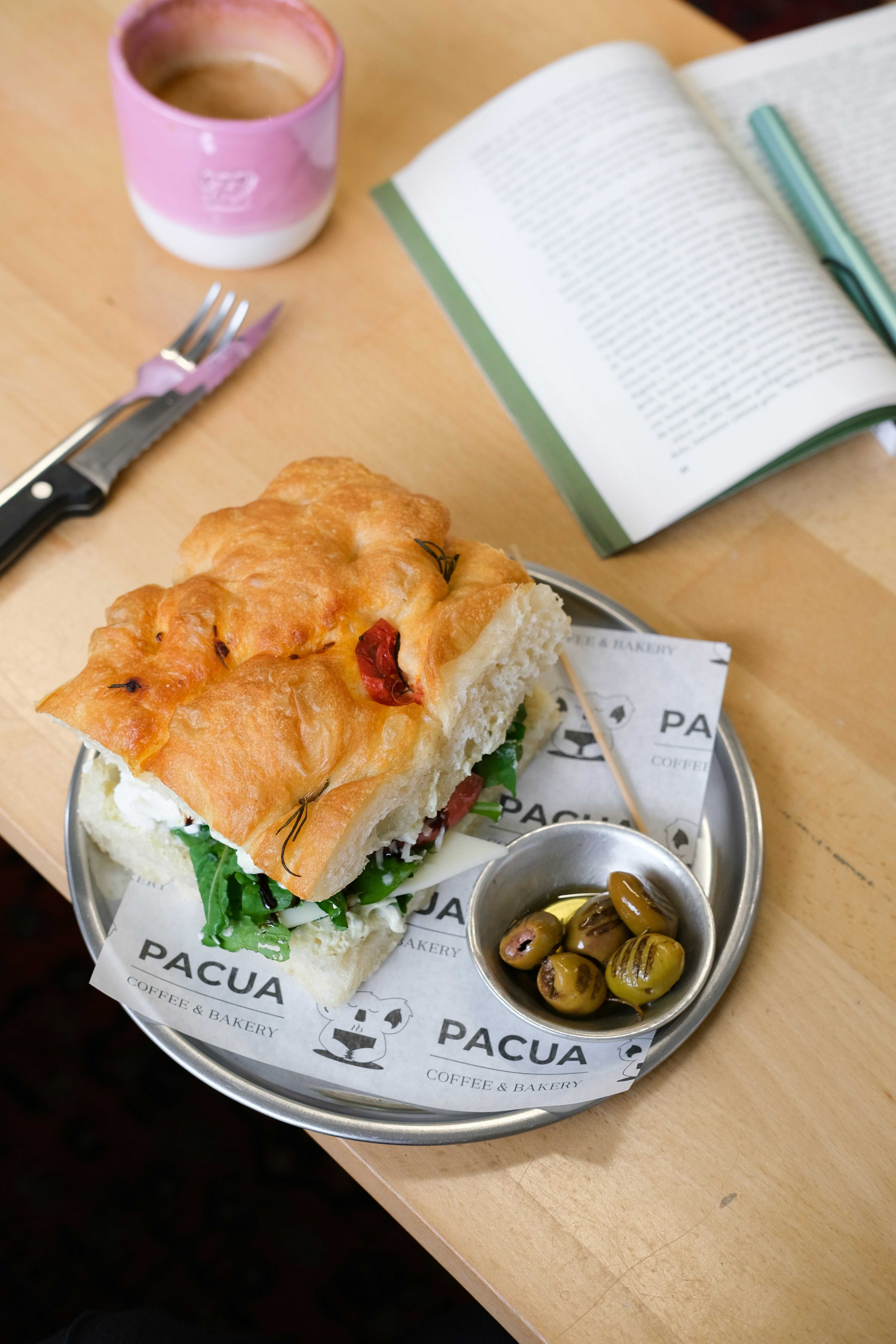 Rustic Club Sandwich on a Metal Tray During a Café Study Break