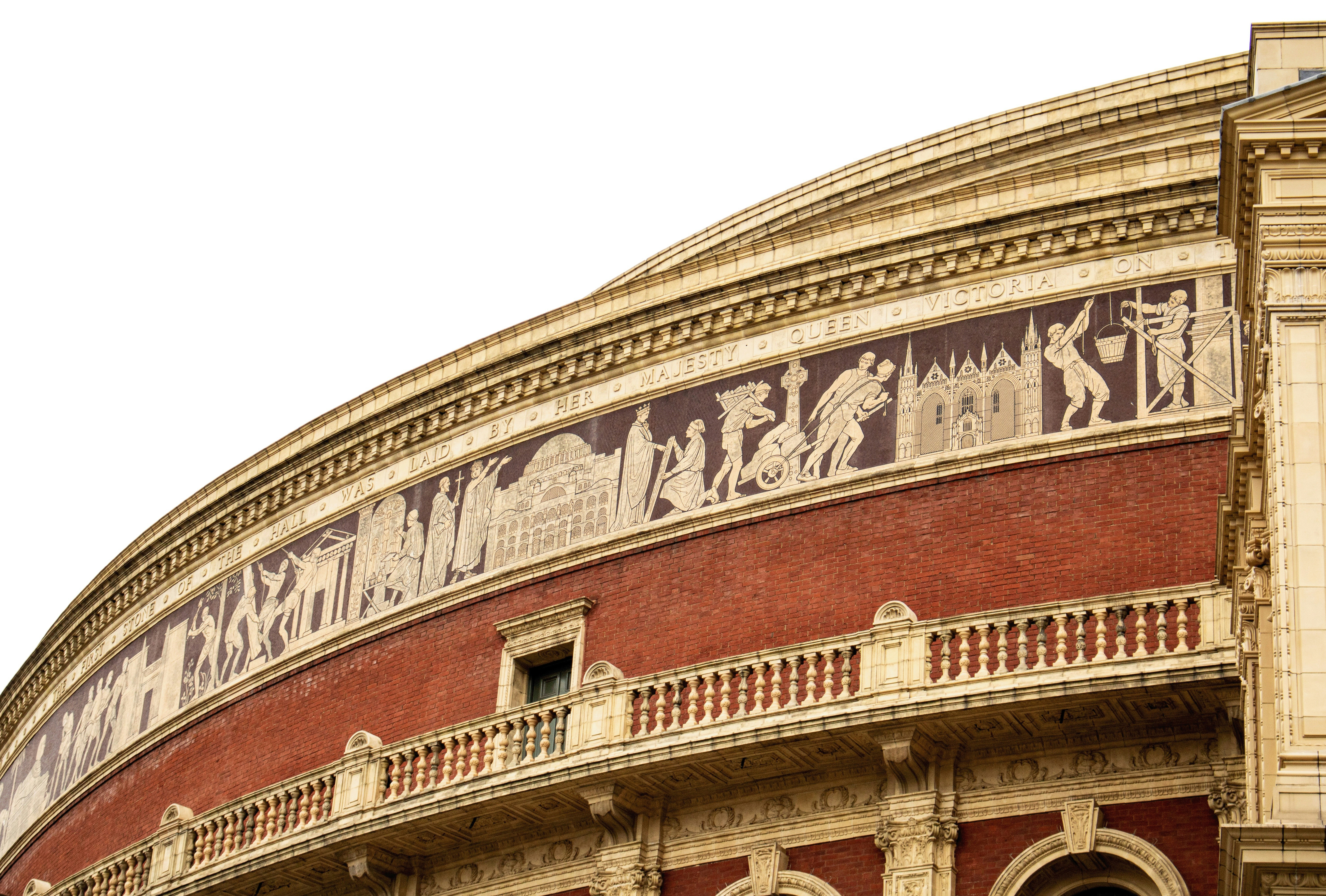 Detail of a red brick building with frieze photo – Free Classical ...