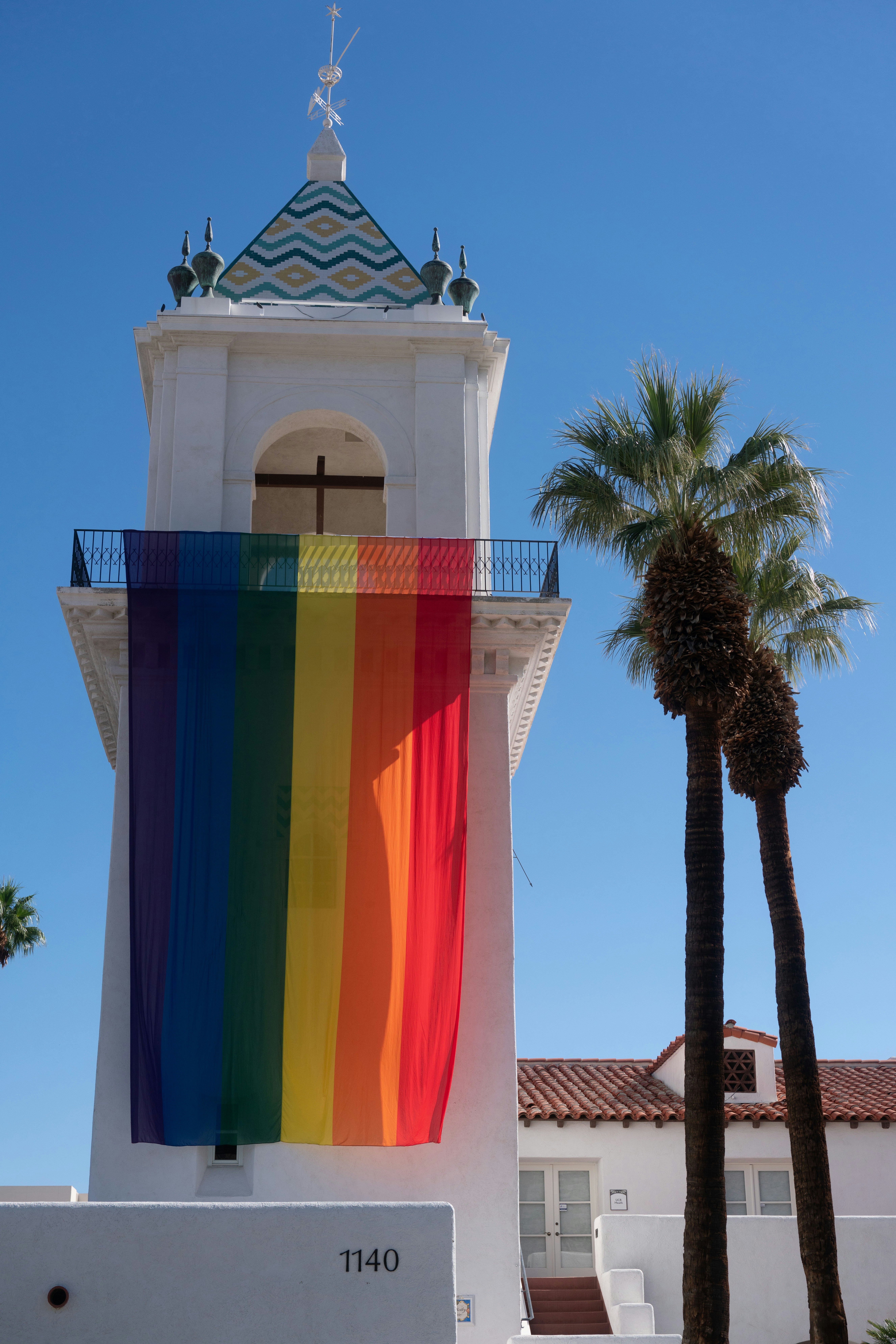 Palm Springs, CA, USA - November 5, 2025: Official Unfurling of the Rainbow Flag at Desert Regional Medical Center. Photo by P. Michael Perez