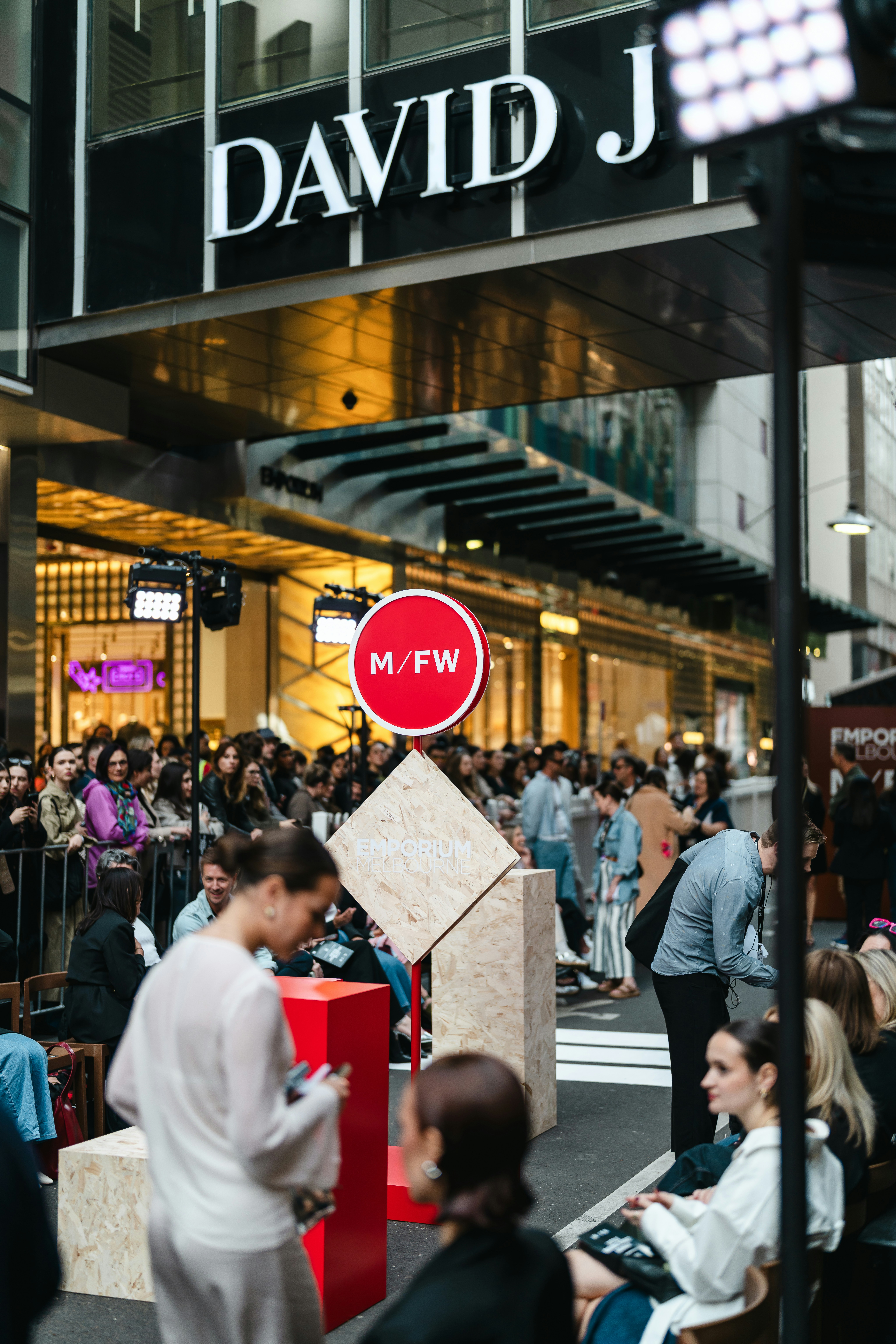 MFW in the City: Crowds Converge Under a David J Boutique Neon Glow