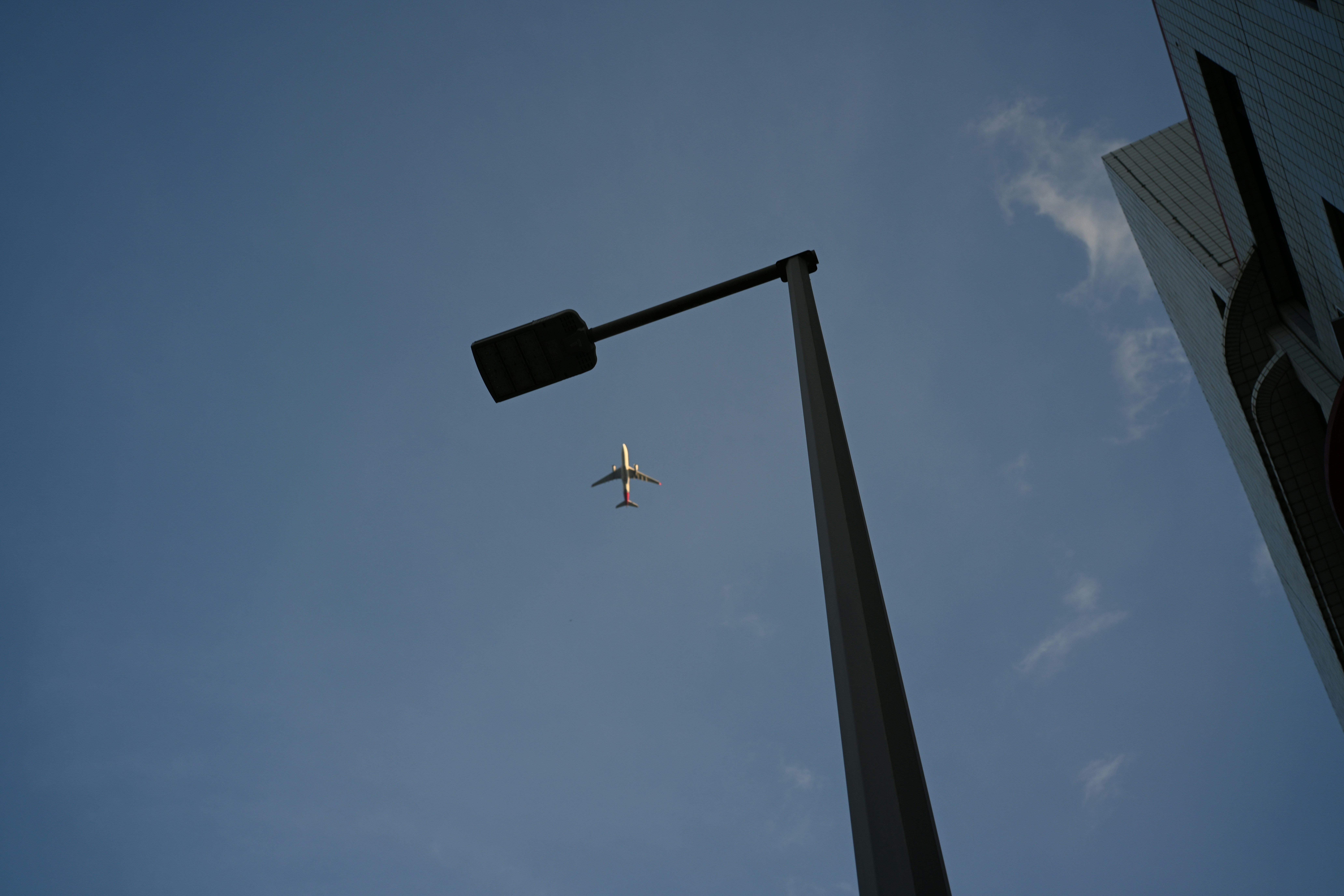 Skyframe: A Tiny Jet Amid Urban Steel