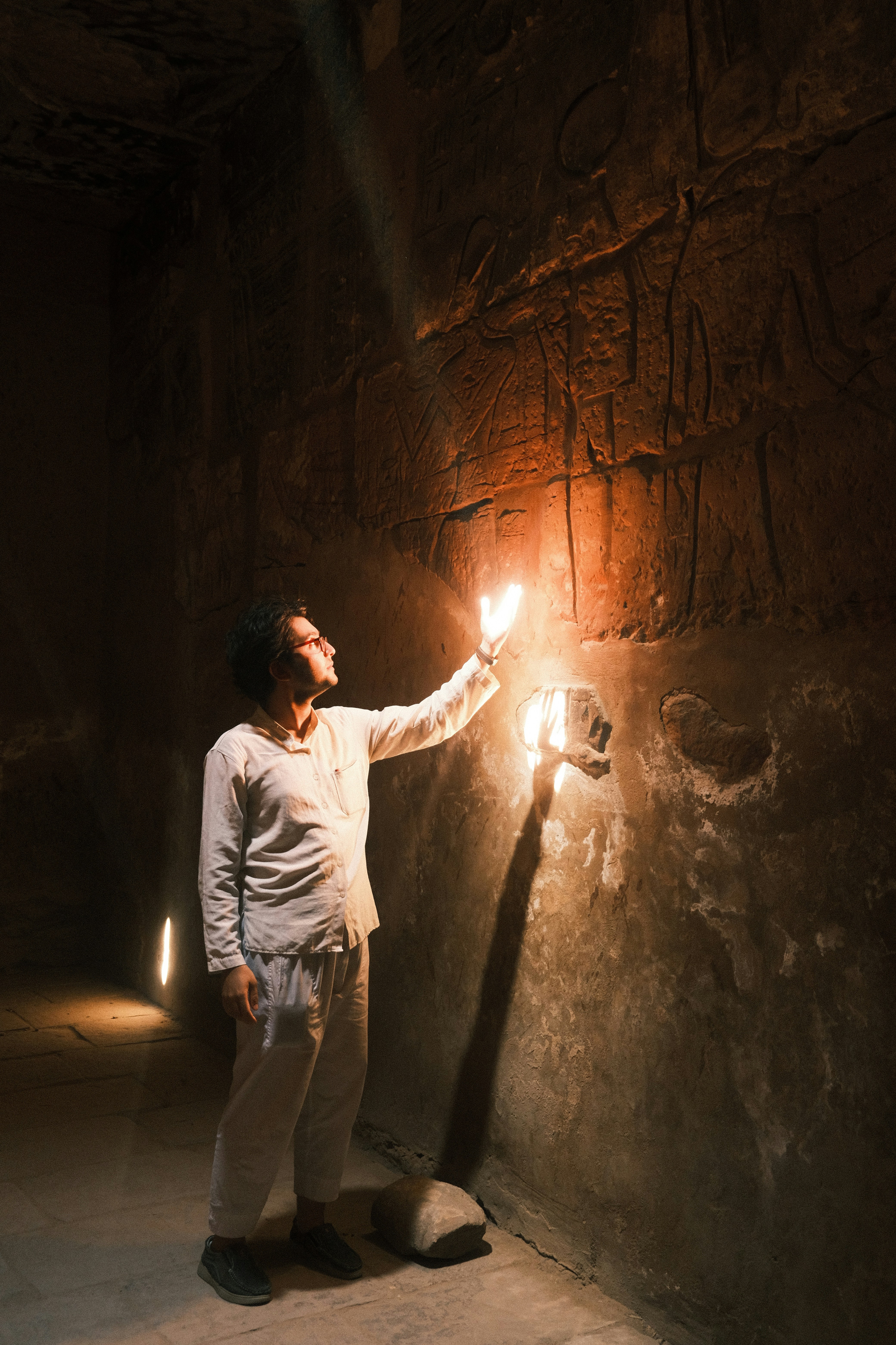 sunlight filtering through the temple of Karnak