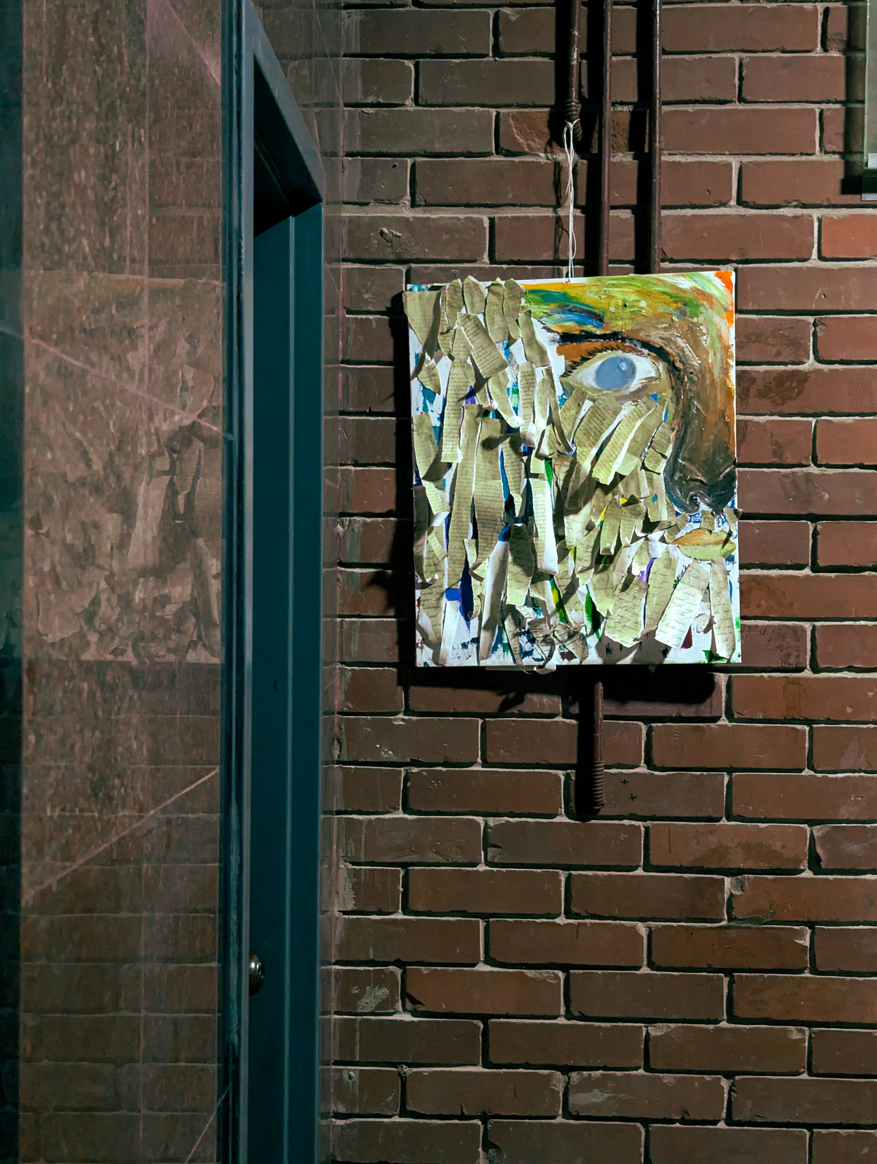 Glimmering Gaze on a Brick Canvas