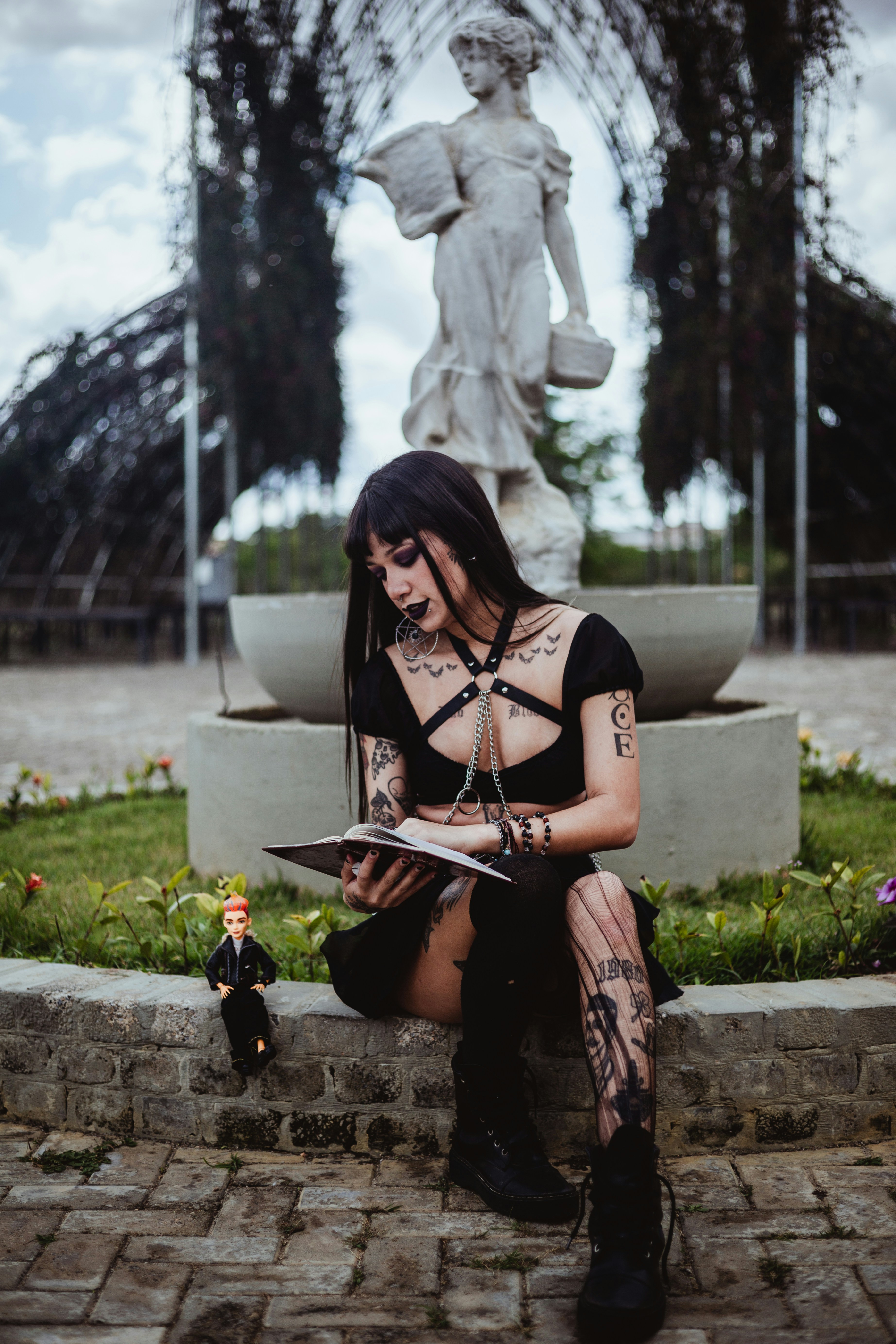 Ink and Atelier in a Garden Fountain