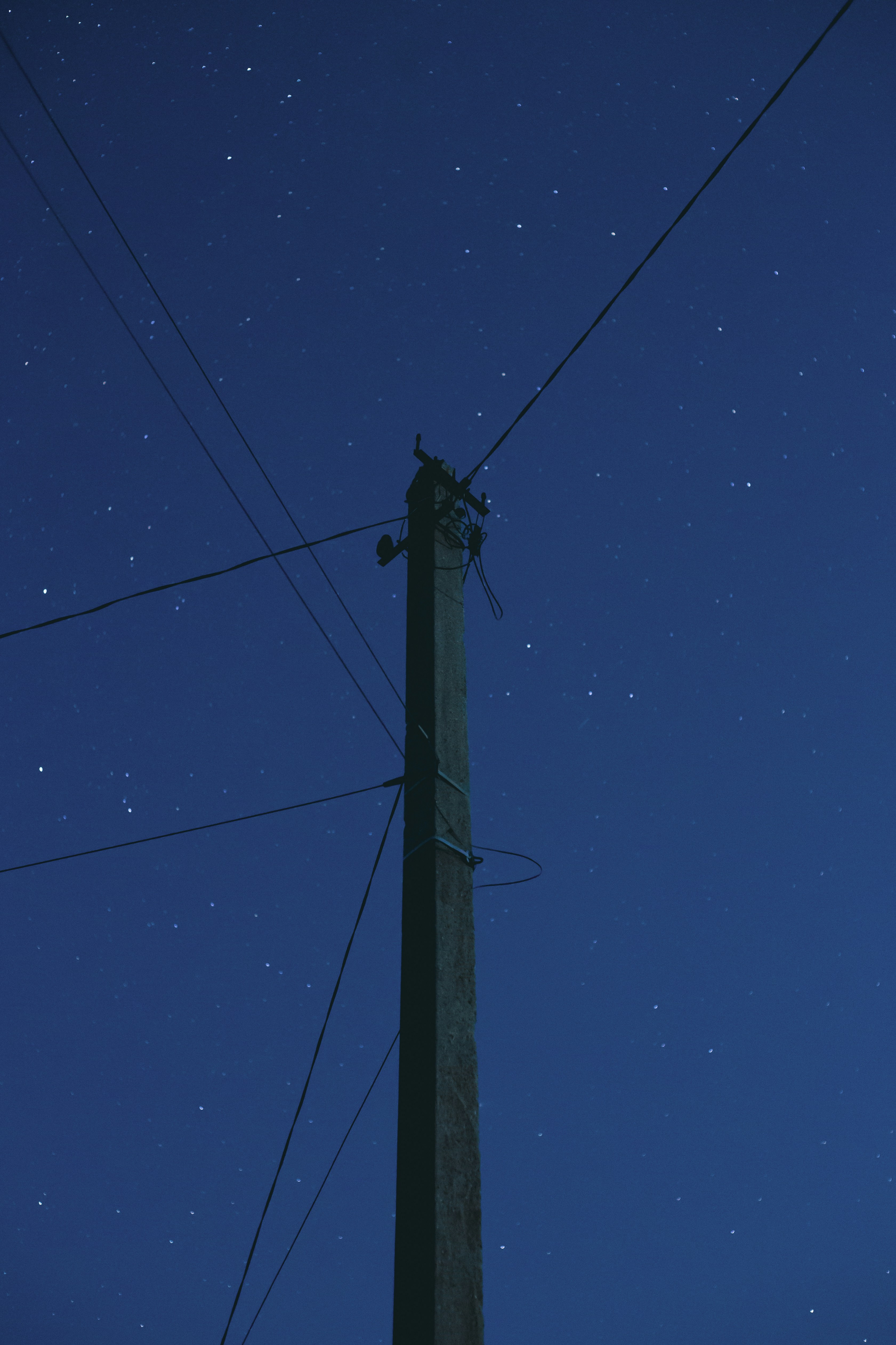 Wooden utility pole against a starry night sky photo – Free Blue Image ...