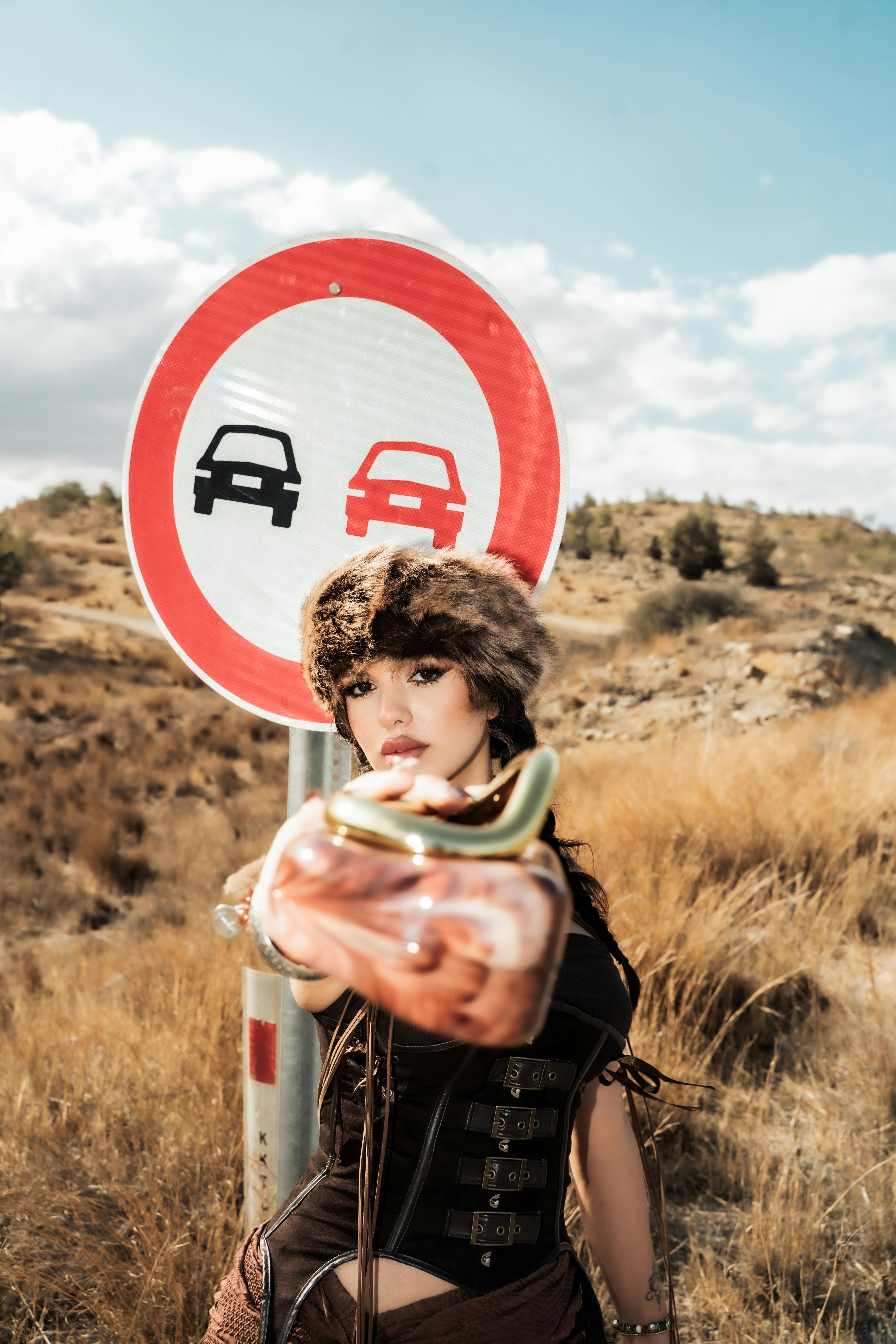 Desert Runway Rebellion: Fashion at the No-Passing Sign
