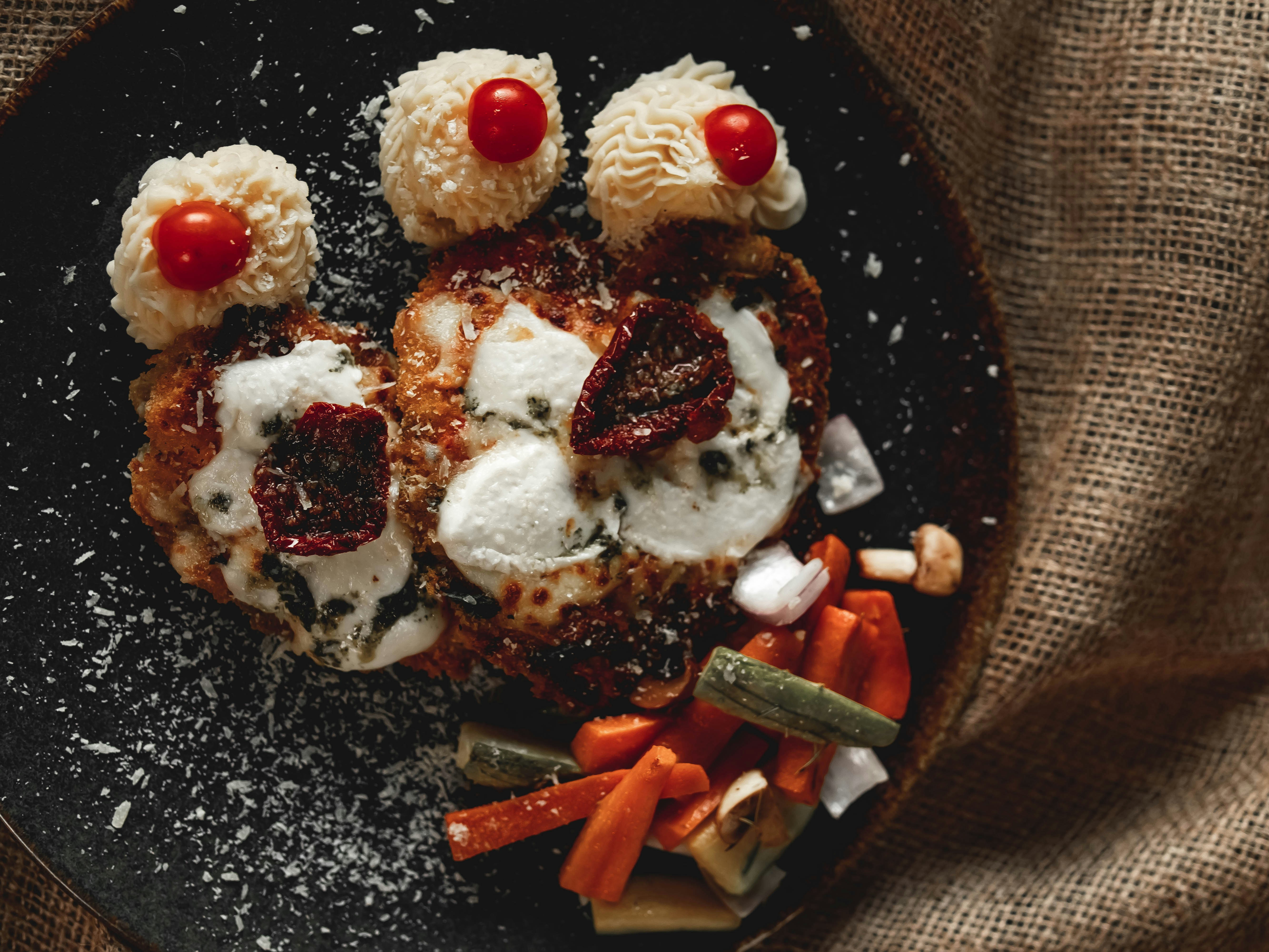 Cherry Crowns and Cream Clouds on a Rustic Plate