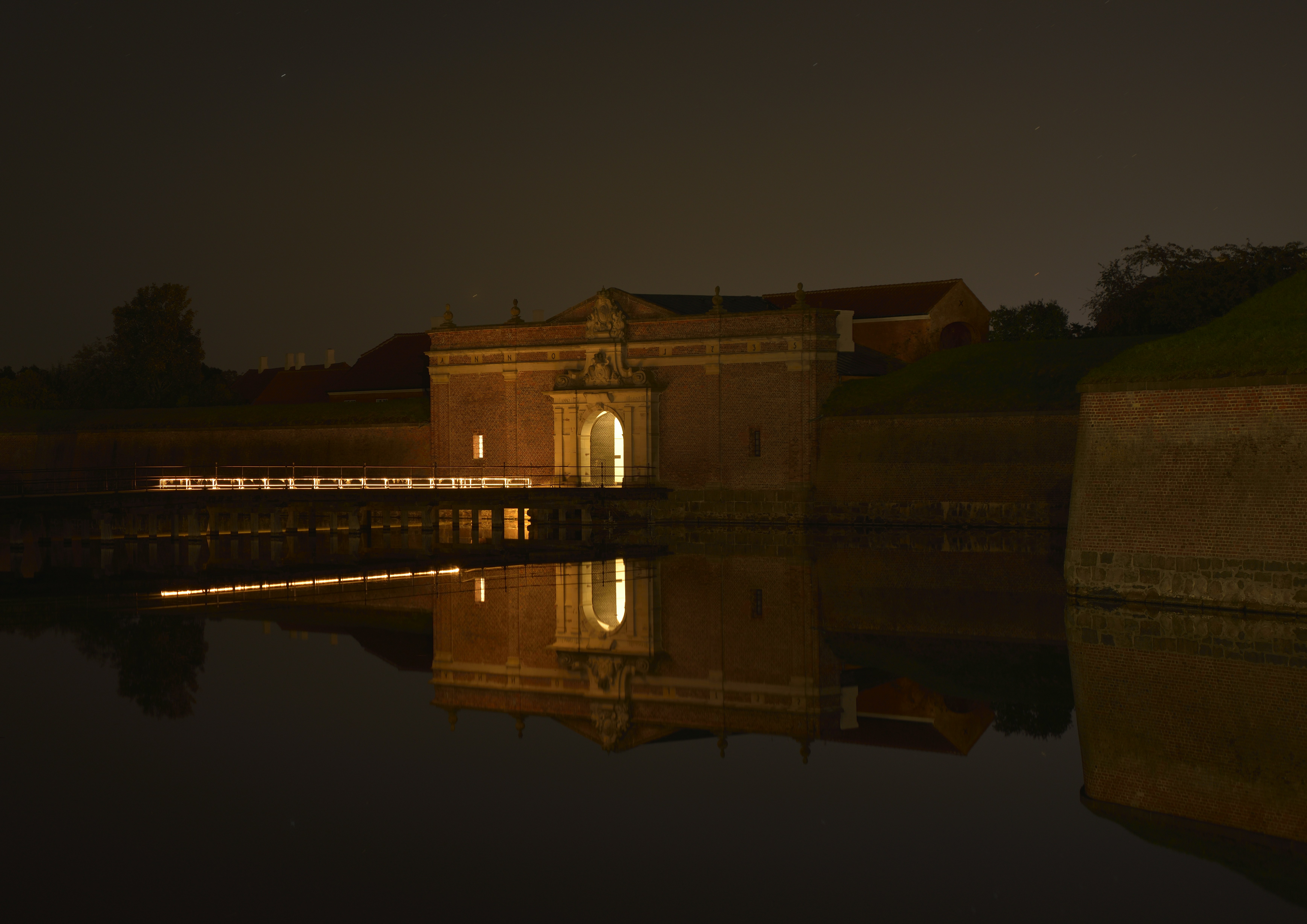 Overlooking Kronborg Castle on a Saturday night in October in Elsinore, Denmark.