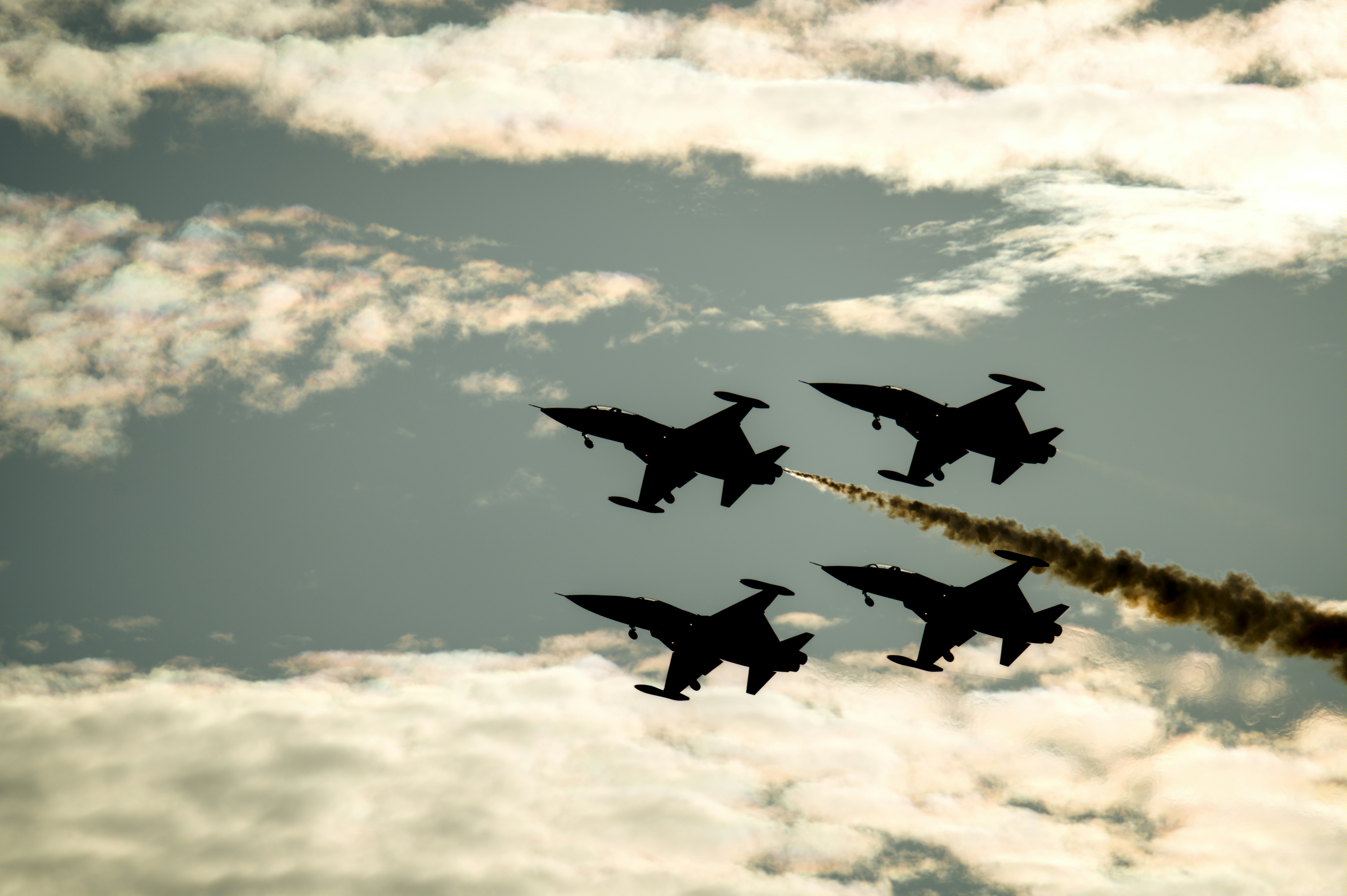4 Northrop F-5 as a part of the turkish stars display team at NATO days Ostrava