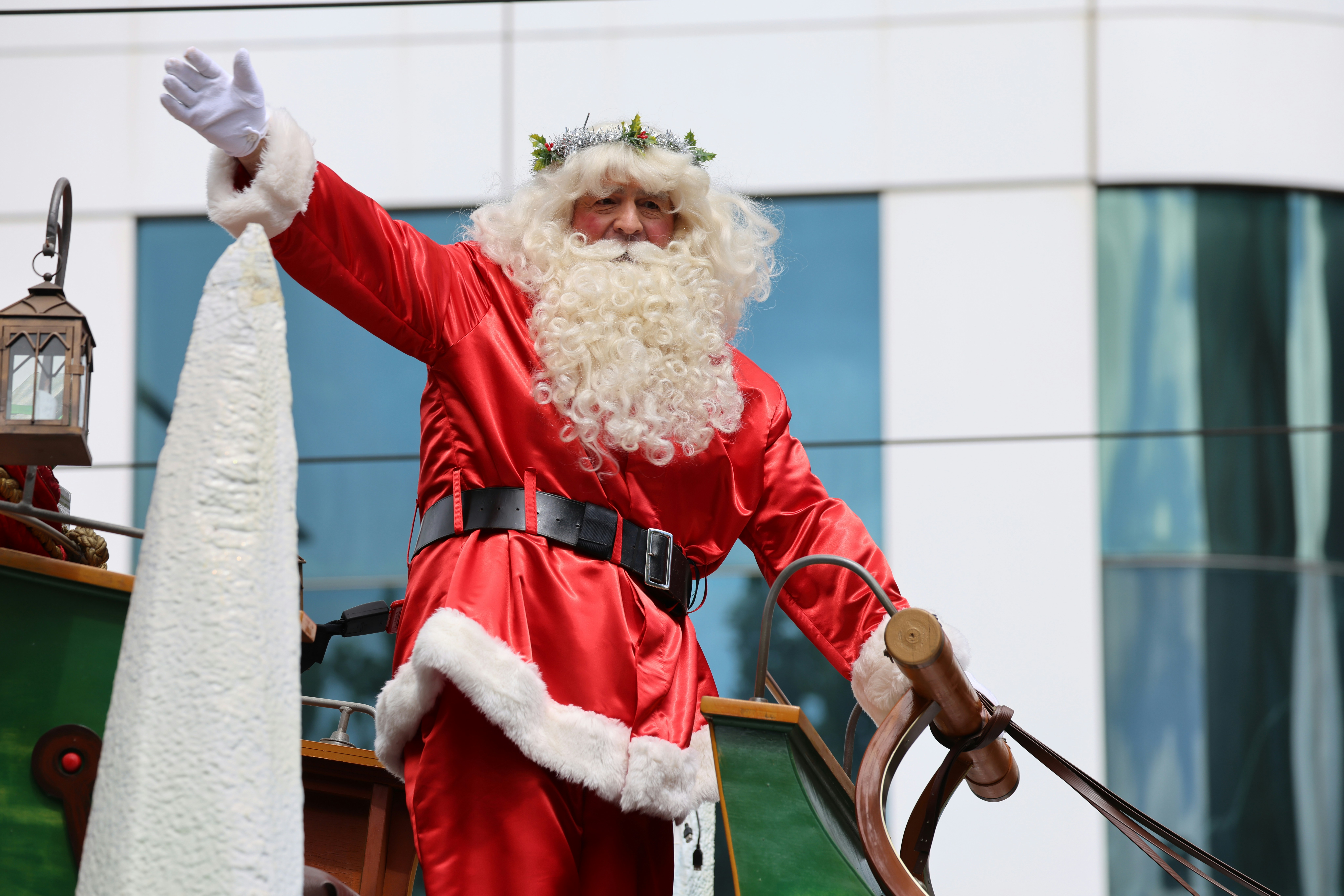 Father Christmas arriving in Adelaide in the annual Pageant.