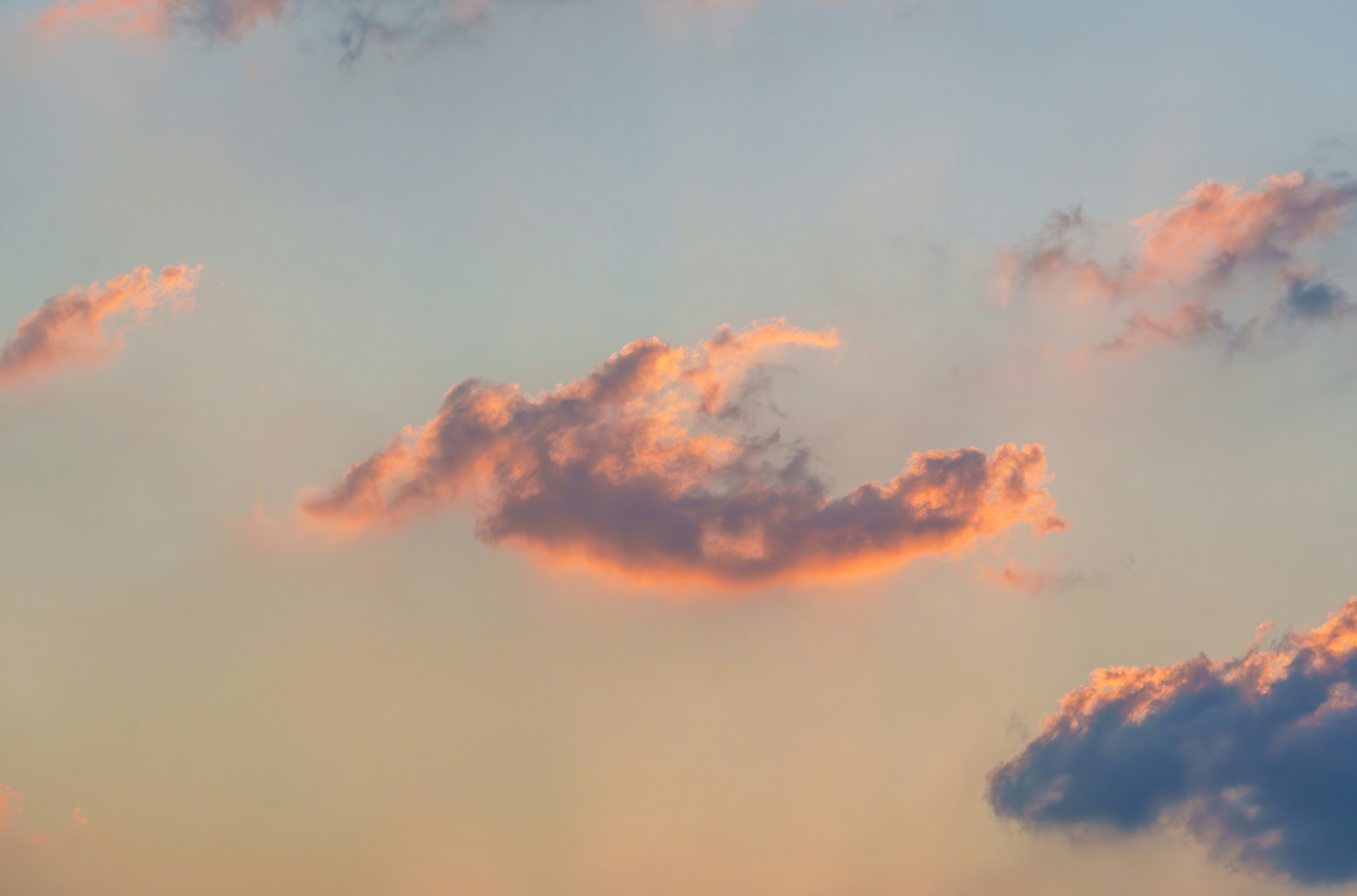 Rosy Cumulus Over a Quiet Sunset Sky